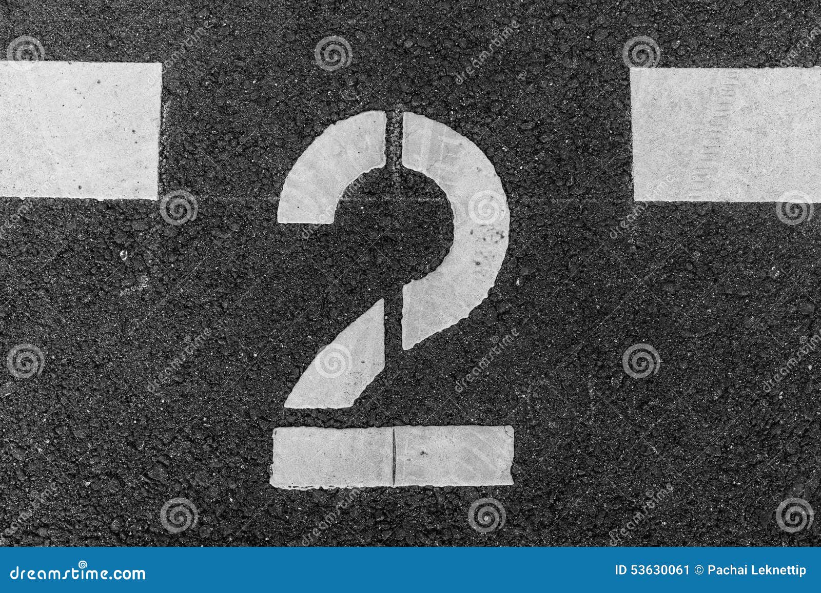 The Number 2 Printed on the Road Stock Image - Image of vintage ...