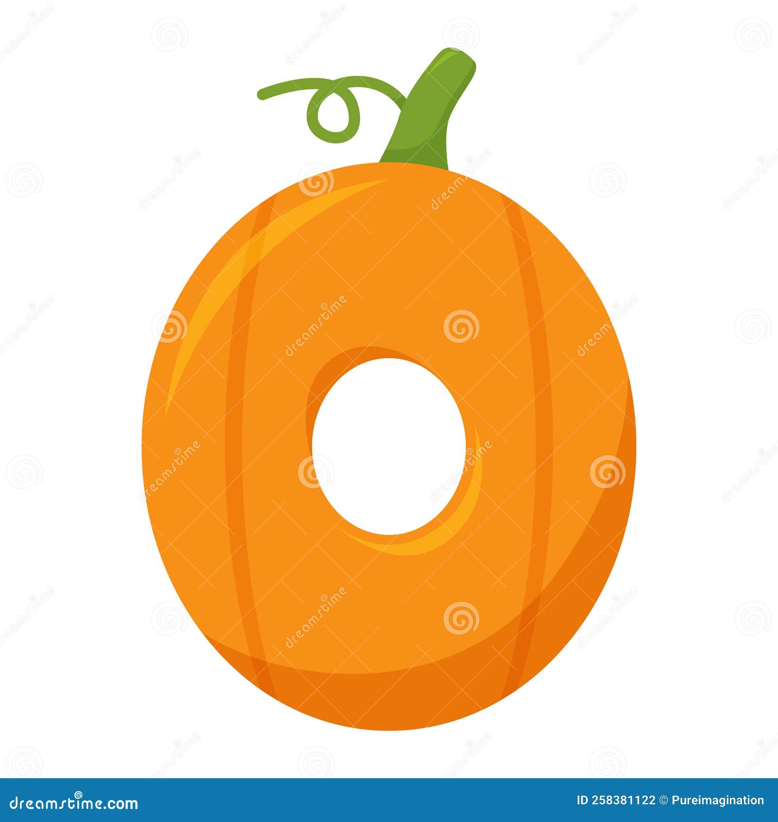 Number 0 Pumpkin, Vector Illustration Stock Vector - Illustration of ...