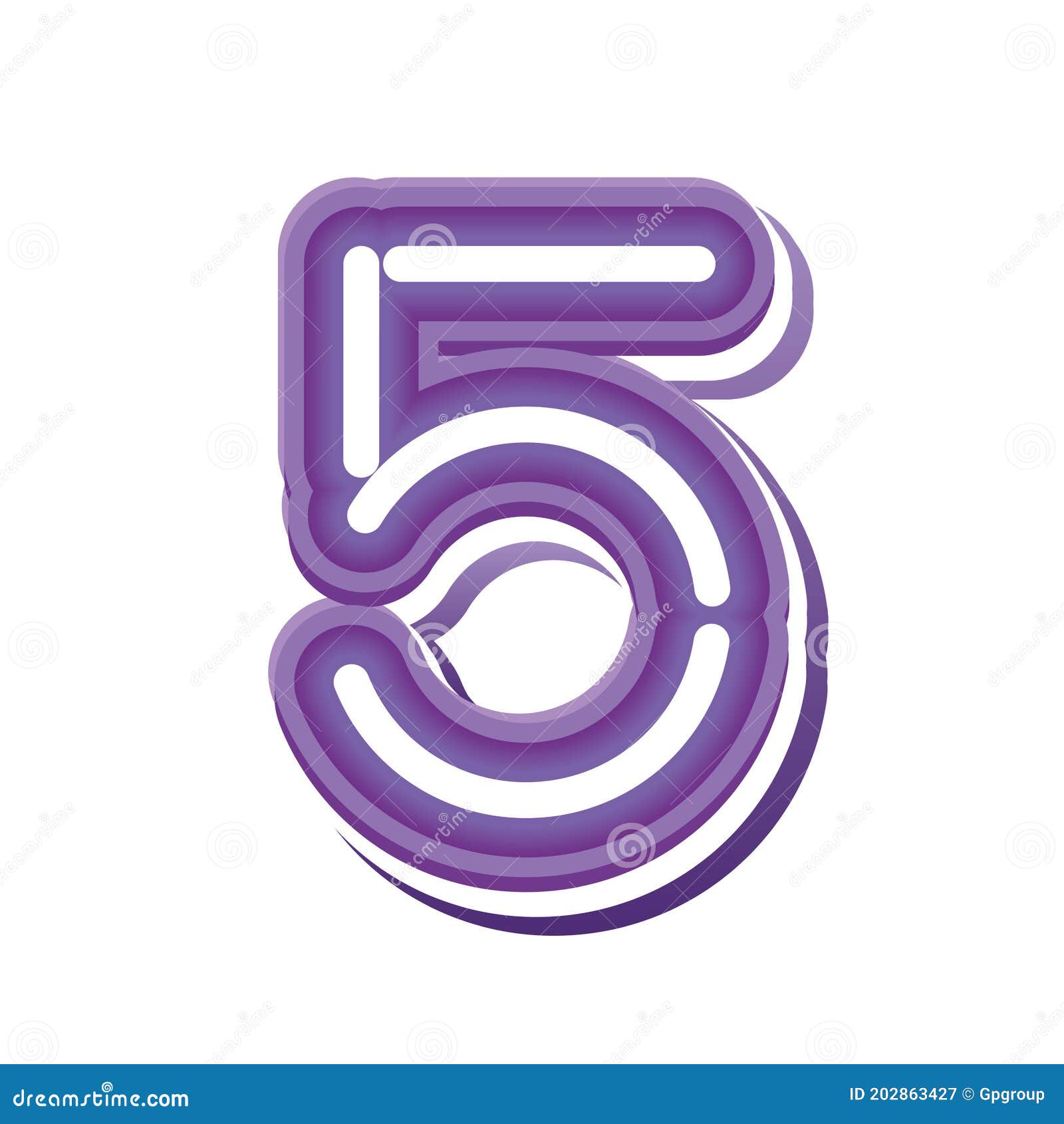 Number 5 in Purple Neon Font Stock Vector - Illustration of design ...