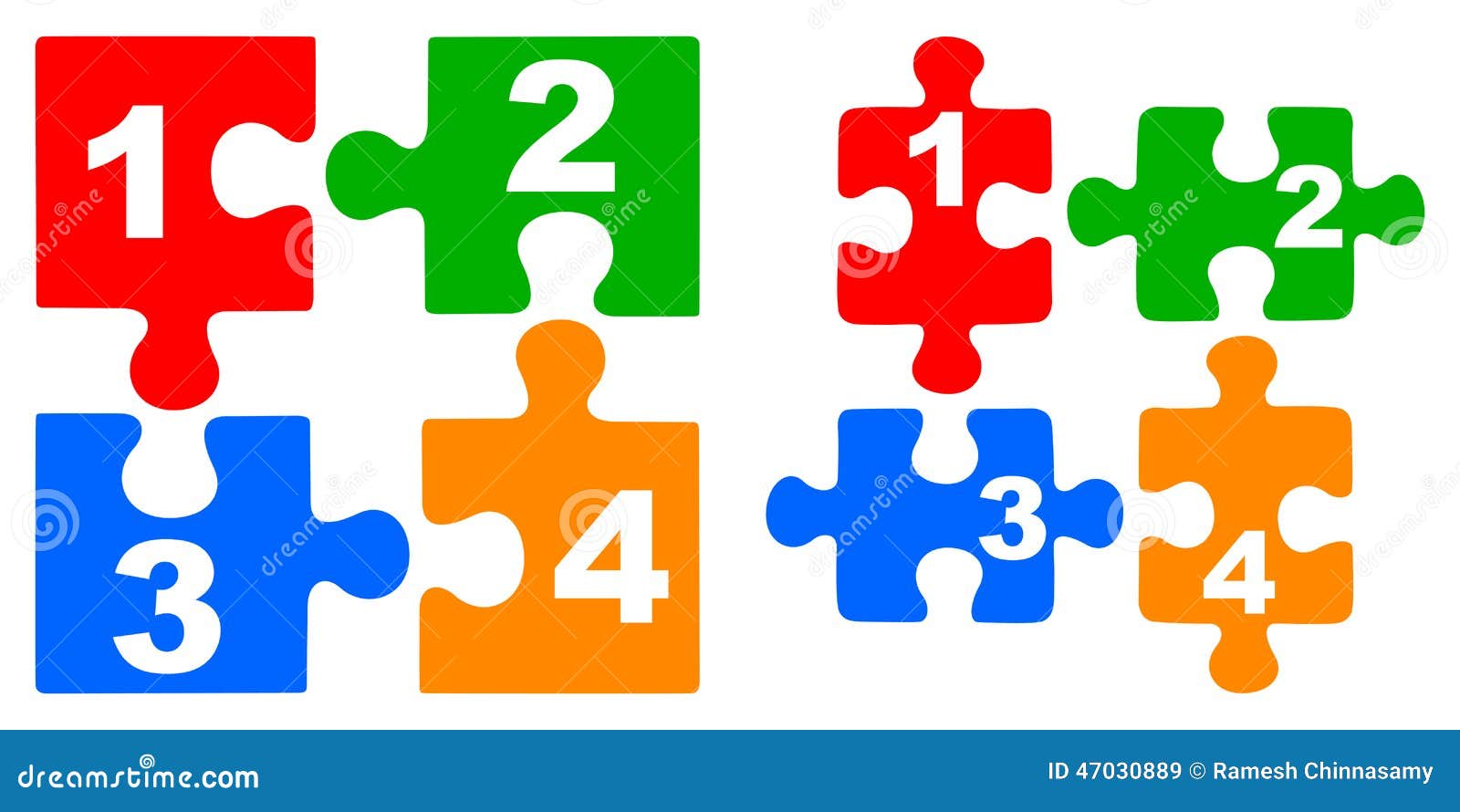 Number Puzzles Set For Children Vector Illustration | CartoonDealer.com ...