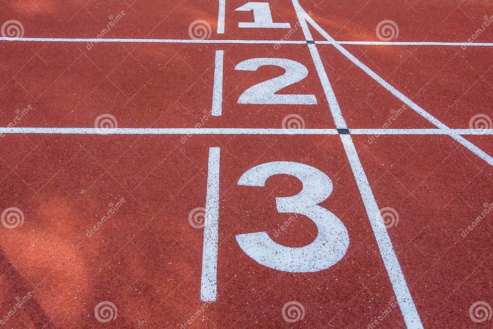 Number 1 2 and 3 of Race Track Stock Photo - Image of exercise, blue ...