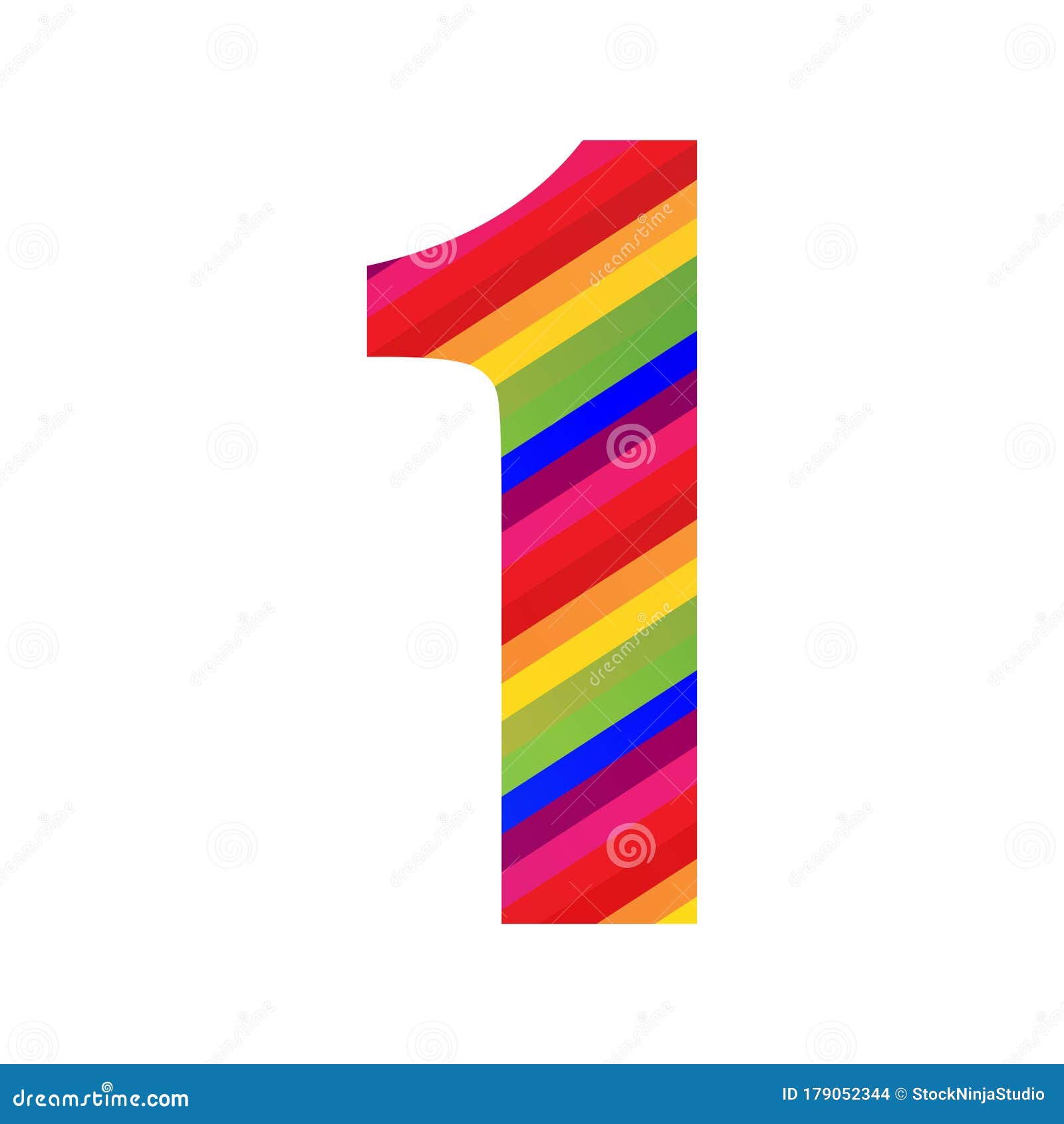1 Number Rainbow Style Numeral Digit. Colorful Number Vector ... 1 Number Rainbow Style Numeral Digit. Colorful Number Vector ...