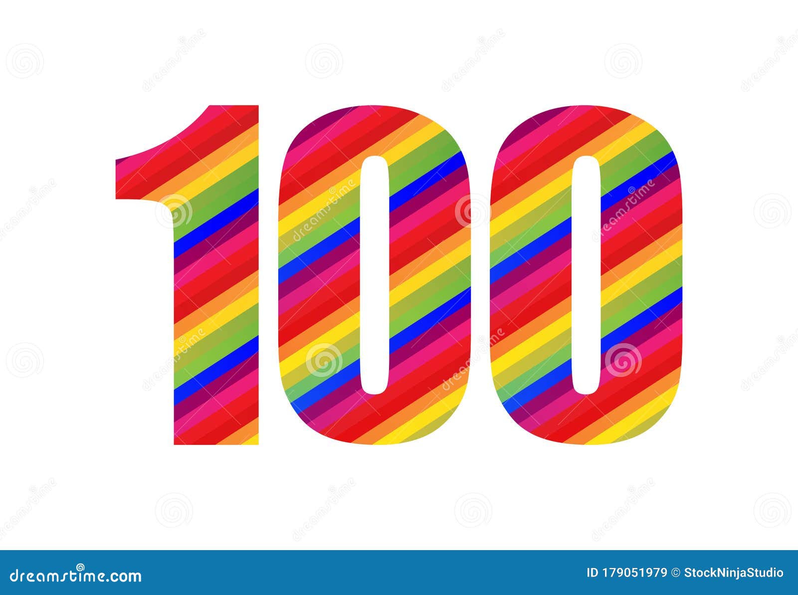 100 Number Rainbow Style Numeral Digit. Colorful Number Vector ... 100 Number Rainbow Style Numeral Digit. Colorful Number Vector ...