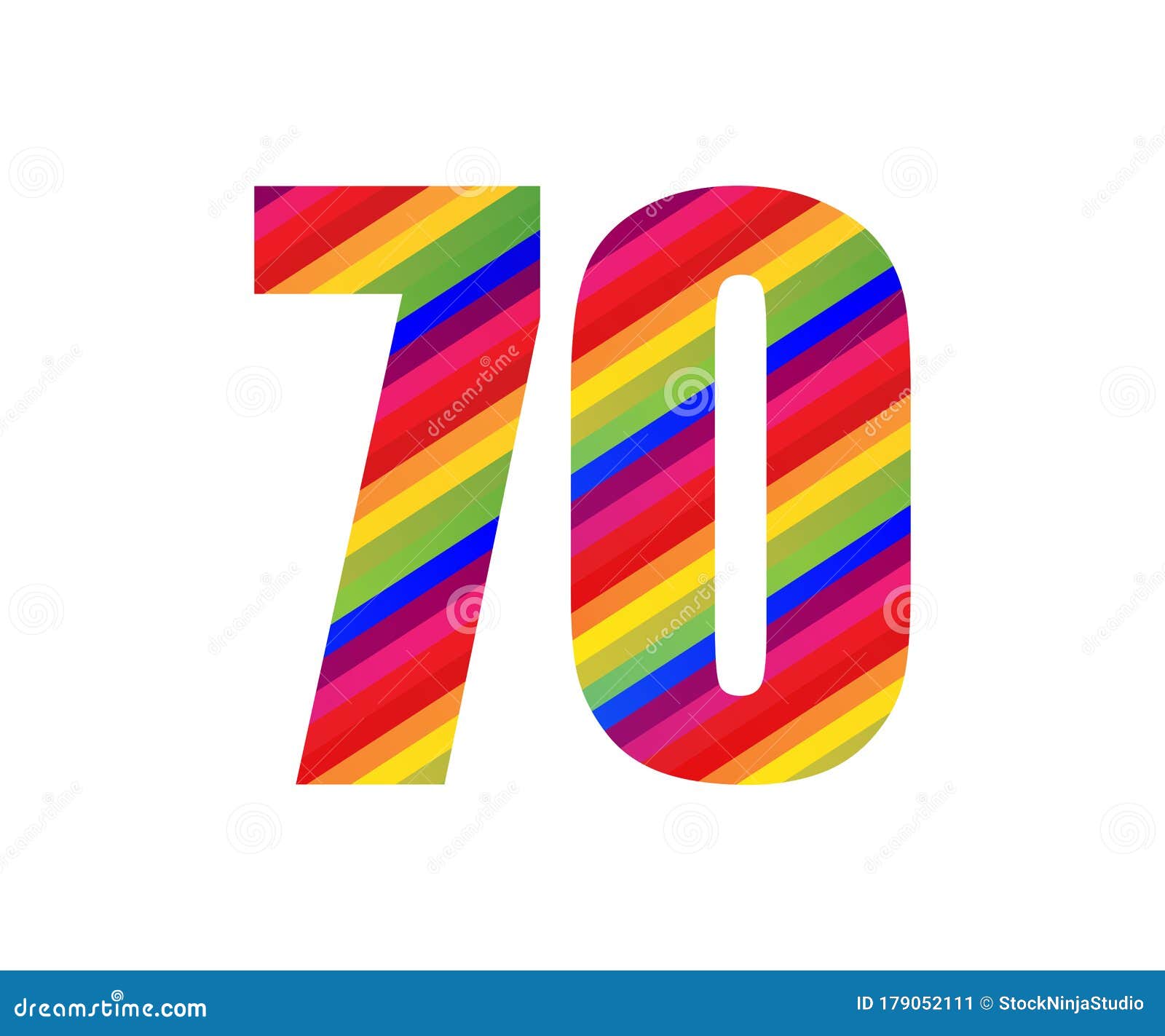 70 Number Rainbow Style Numeral Digit. Colorful Number Vector ... 70 Number Rainbow Style Numeral Digit. Colorful Number Vector ...
