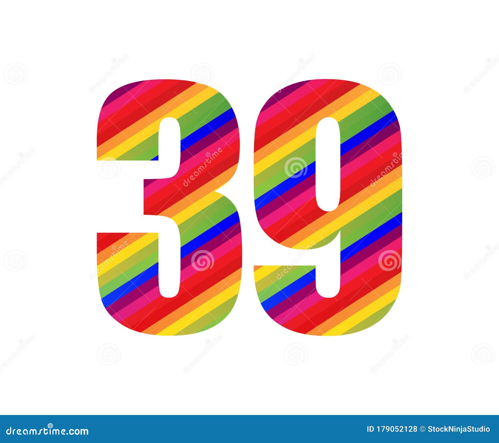 39 Number Rainbow Style Numeral Digit. Colorful Number Vector ... 39 Number Rainbow Style Numeral Digit. Colorful Number Vector ...