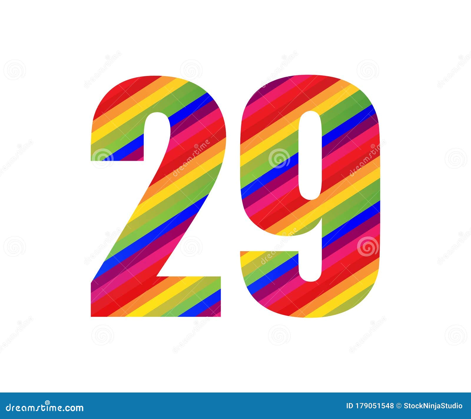 29 Number Rainbow Style Numeral Digit. Colorful Number Vector ... 29 Number Rainbow Style Numeral Digit. Colorful Number Vector ...