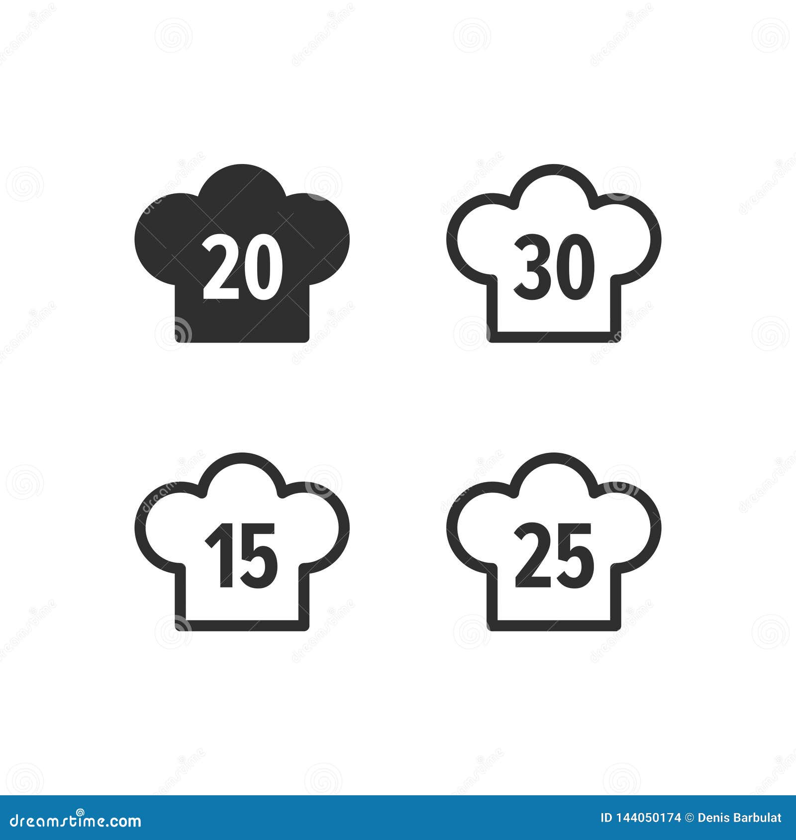 Number of recipes icons stock vector. Illustration of cookbook - 144050174