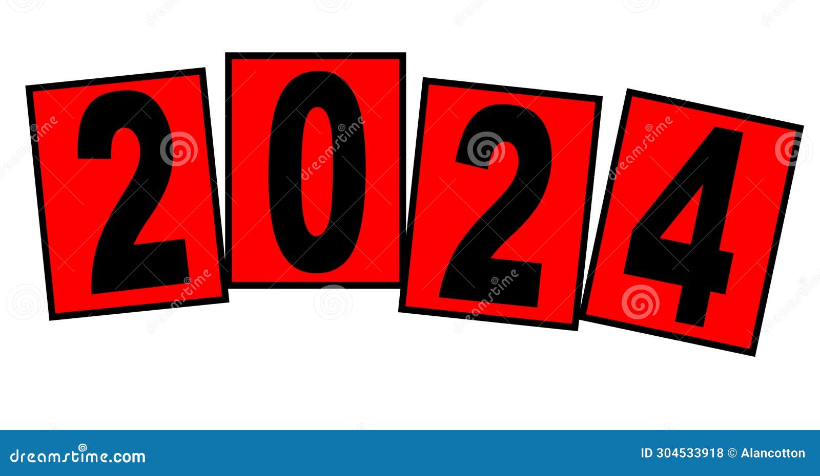Red 2024 Blocks stock illustration. Illustration of graphic - 304533918