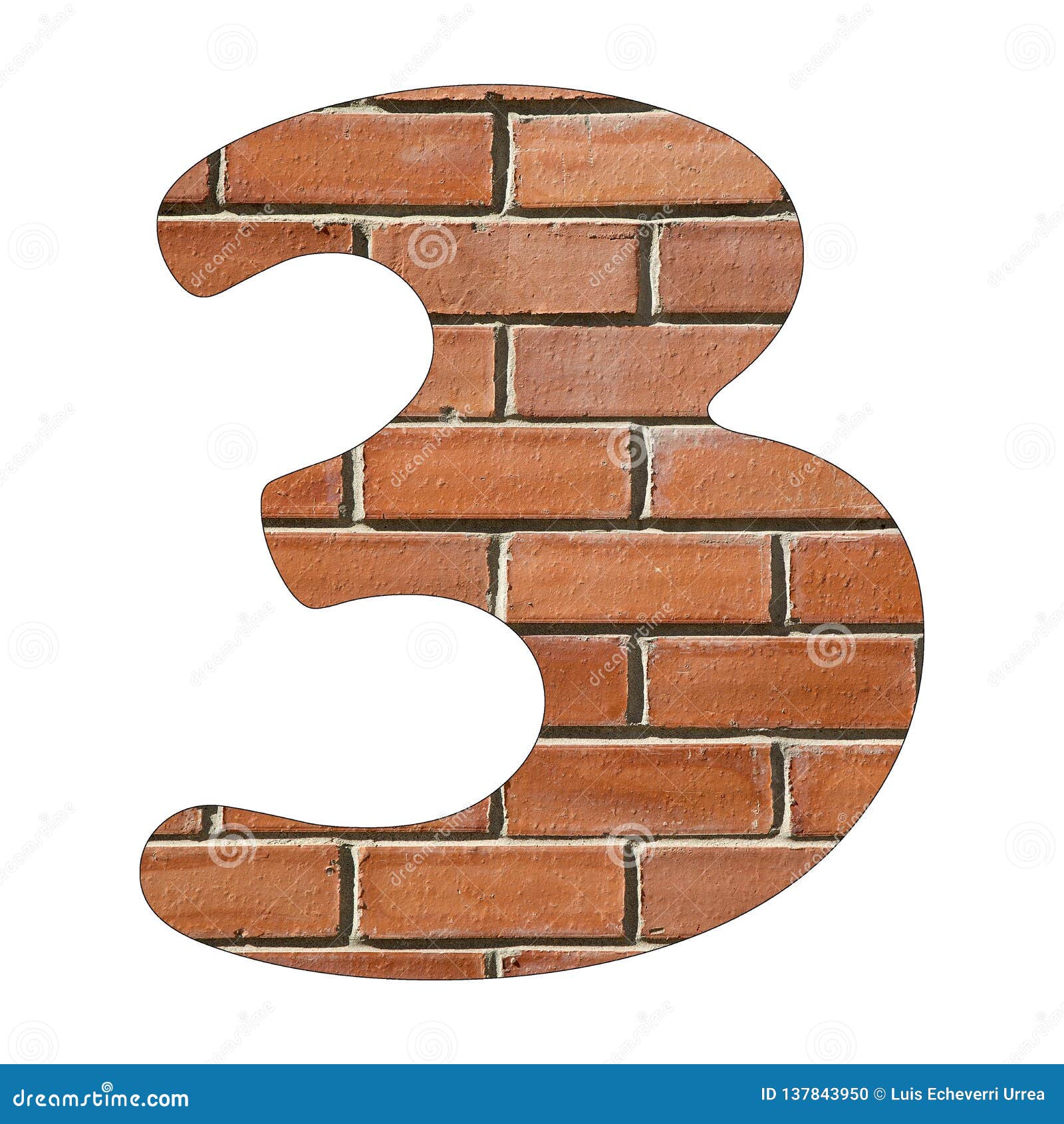 Number 3 - Red Brick Wall Background Stock Photo - Image of orange ...