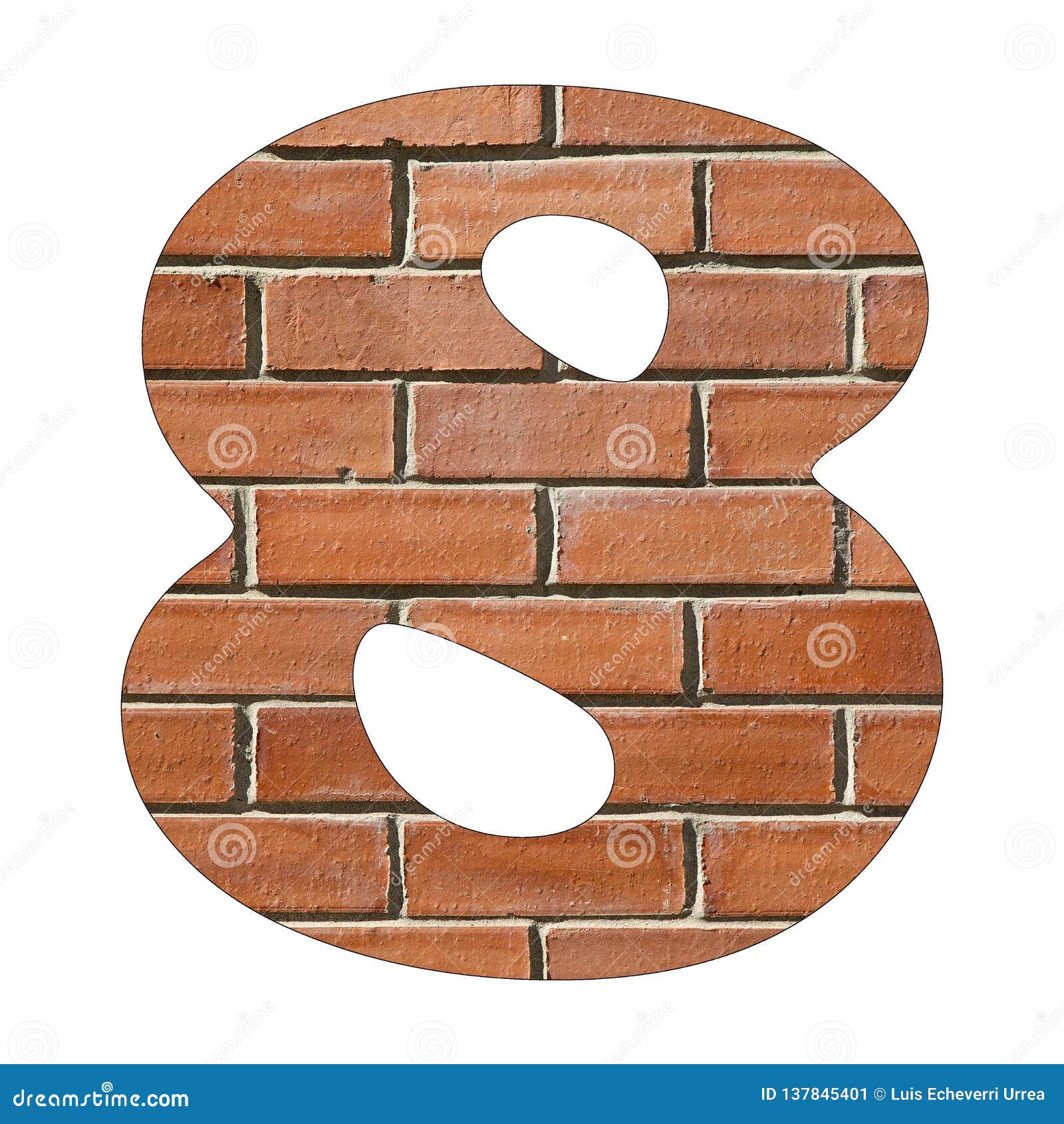 Number 8 - Red Brick Wall Background Stock Image - Image of abstract ...