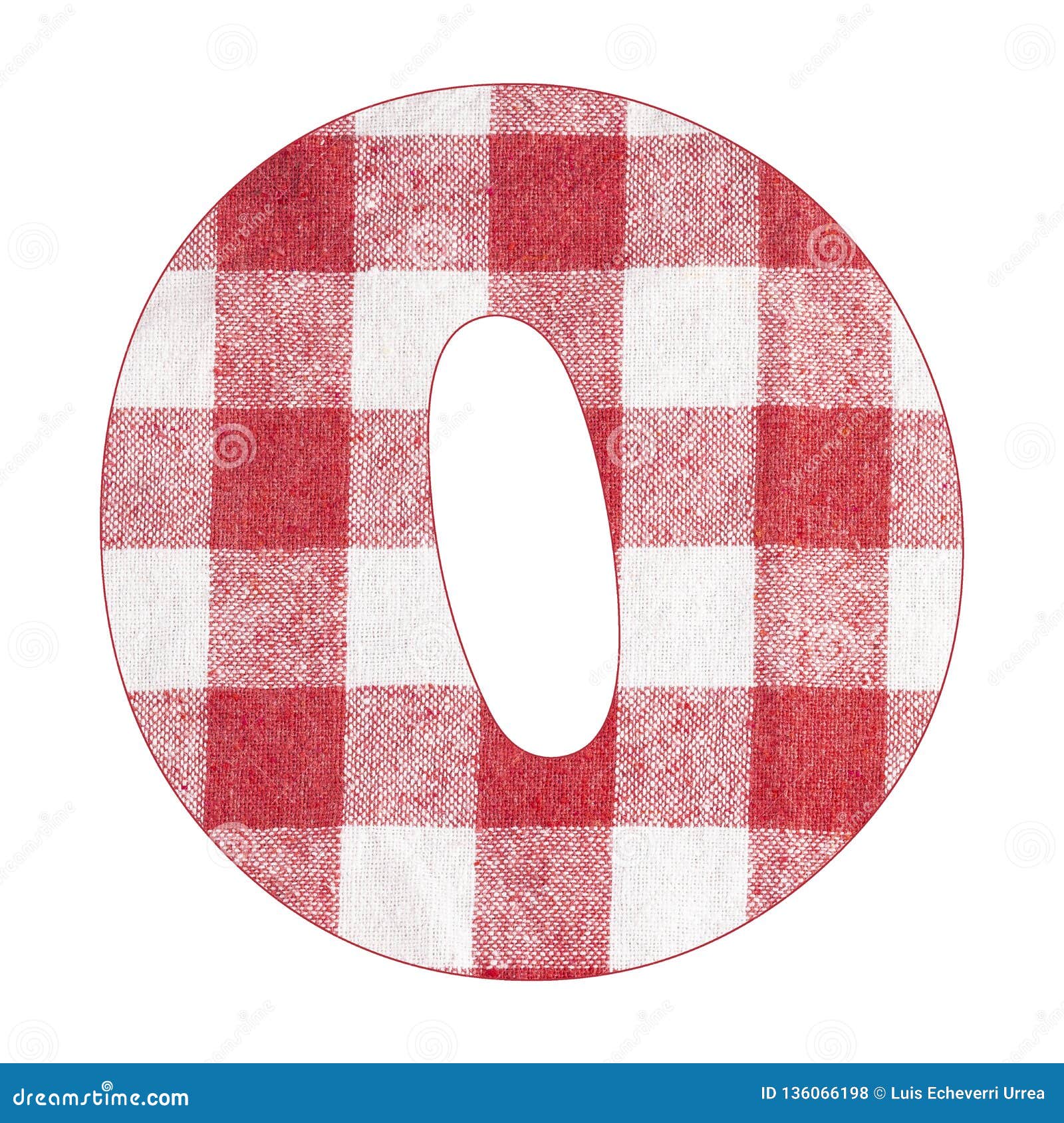 Number 0 - Red Checkered Napkin Background. Top View Stock Photo ...