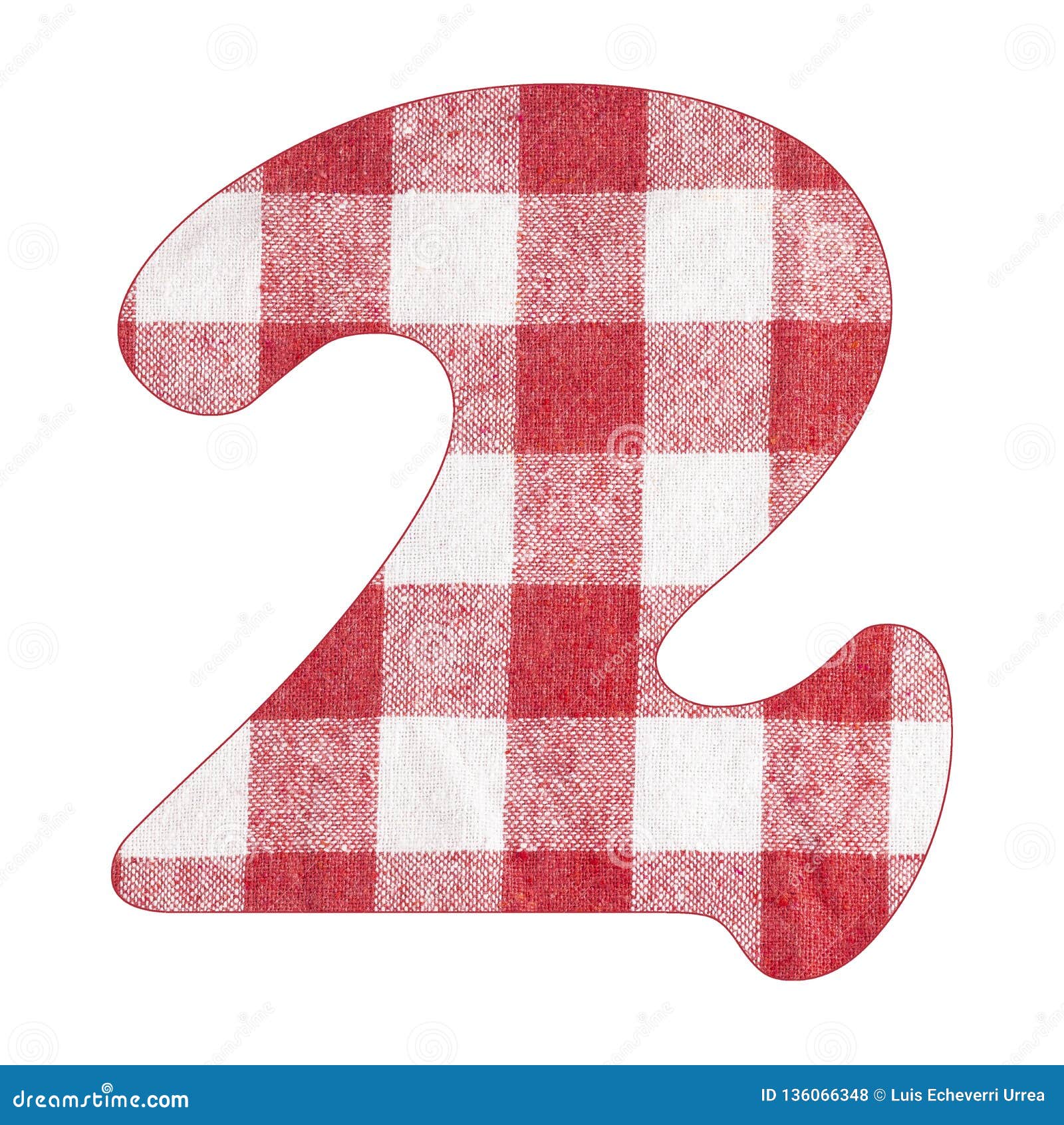 Number 2 - Red Checkered Napkin Background. Top View Stock Illustration ...