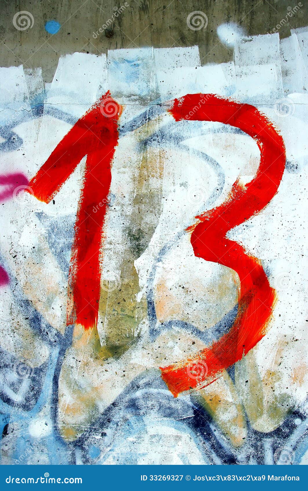 Number 13. stock image. Image of arithmetic, cursive - 33269327