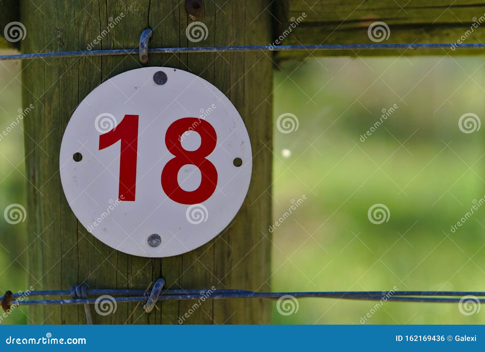 Number 18 in Red Color on Plain White Rounded Board Stock Photo - Image ...