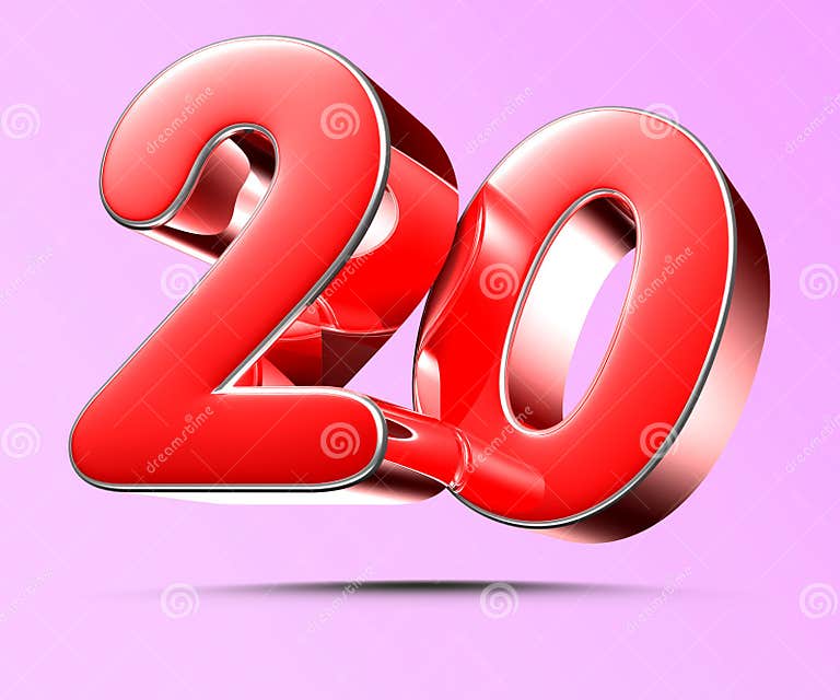Number 20 red. stock illustration. Illustration of isolated - 255889722