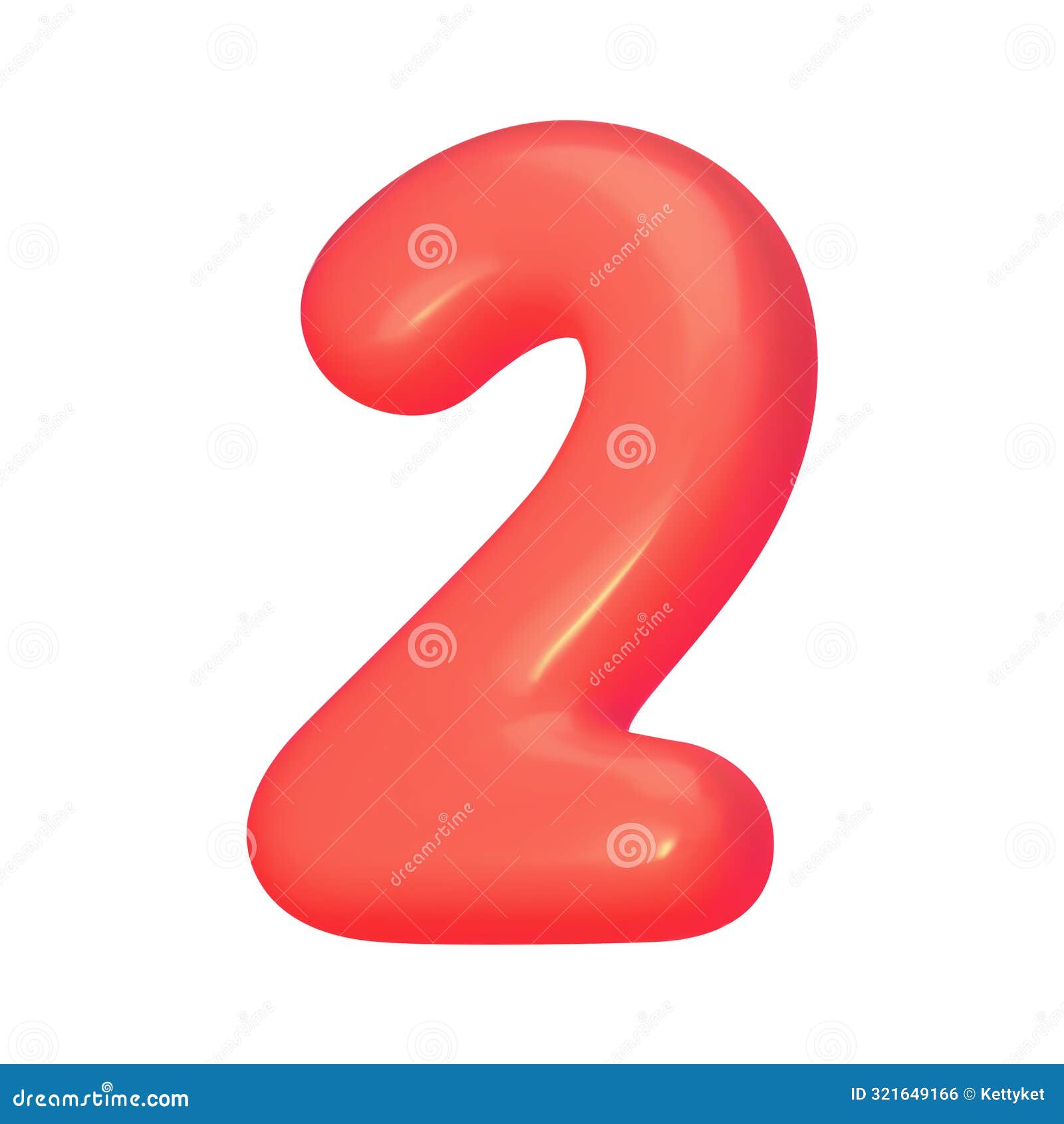 Number 2. Red Digit Two in 3d Style Stock Vector - Illustration of ...