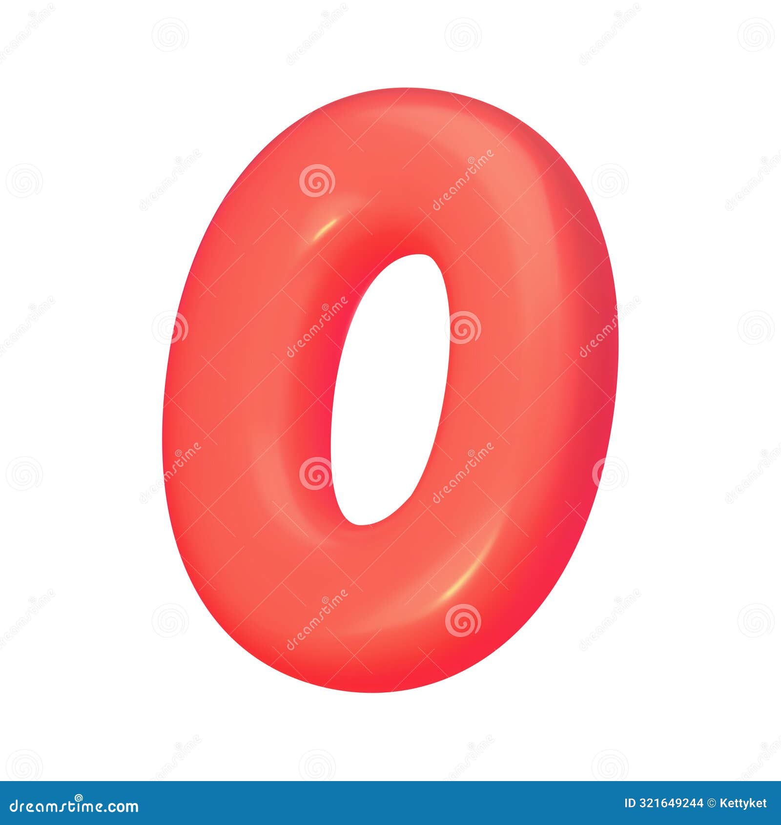 Number 0. Red Digit Zero in 3d Style Stock Vector - Illustration of ...