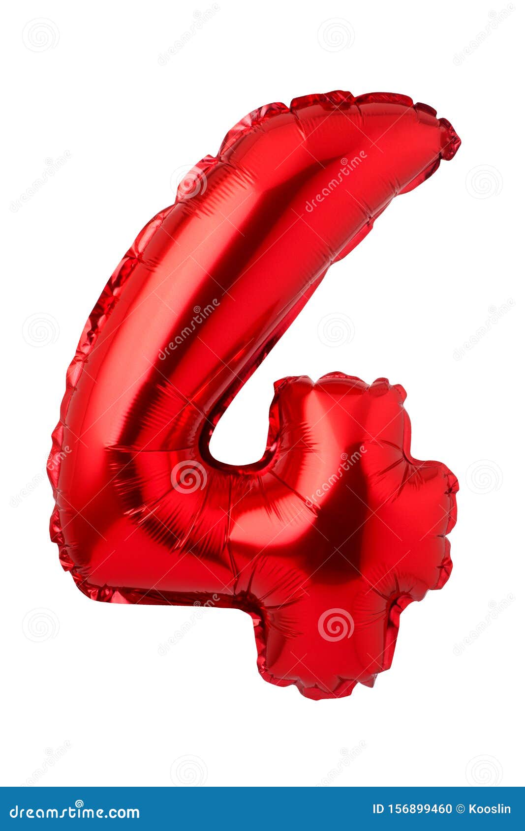 Number 4 of Red Foil Balloon Stock Photo - Image of glossy, font: 156899460