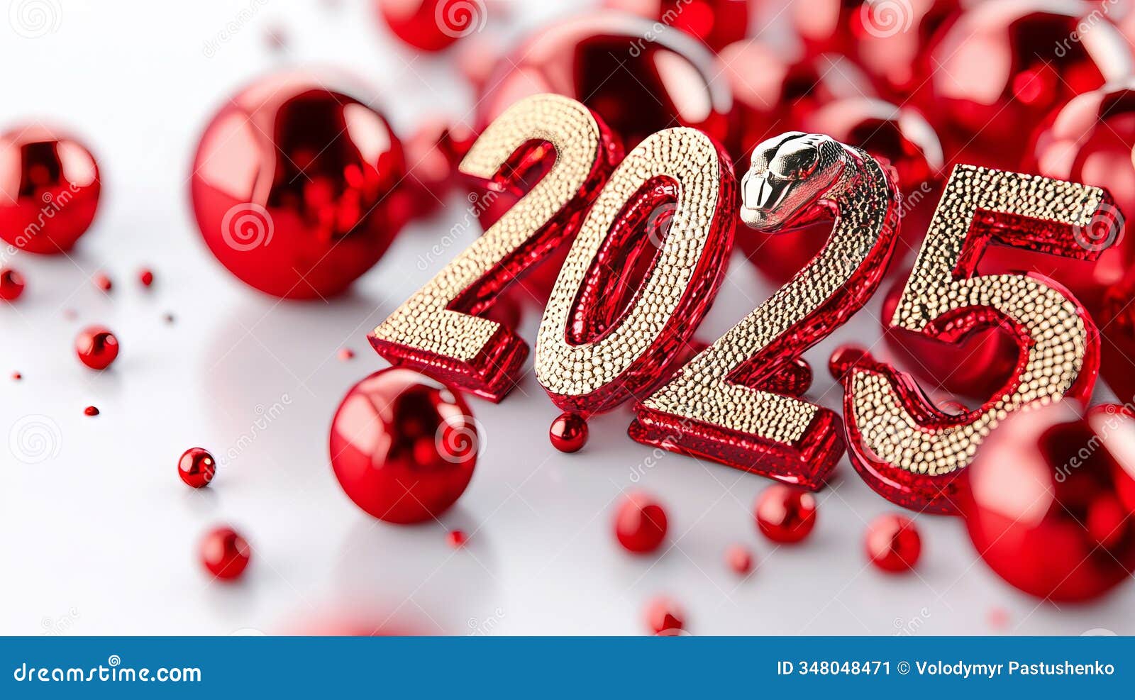 A Number of Red and Gold Numbers on a White Surface with Red Balls ...