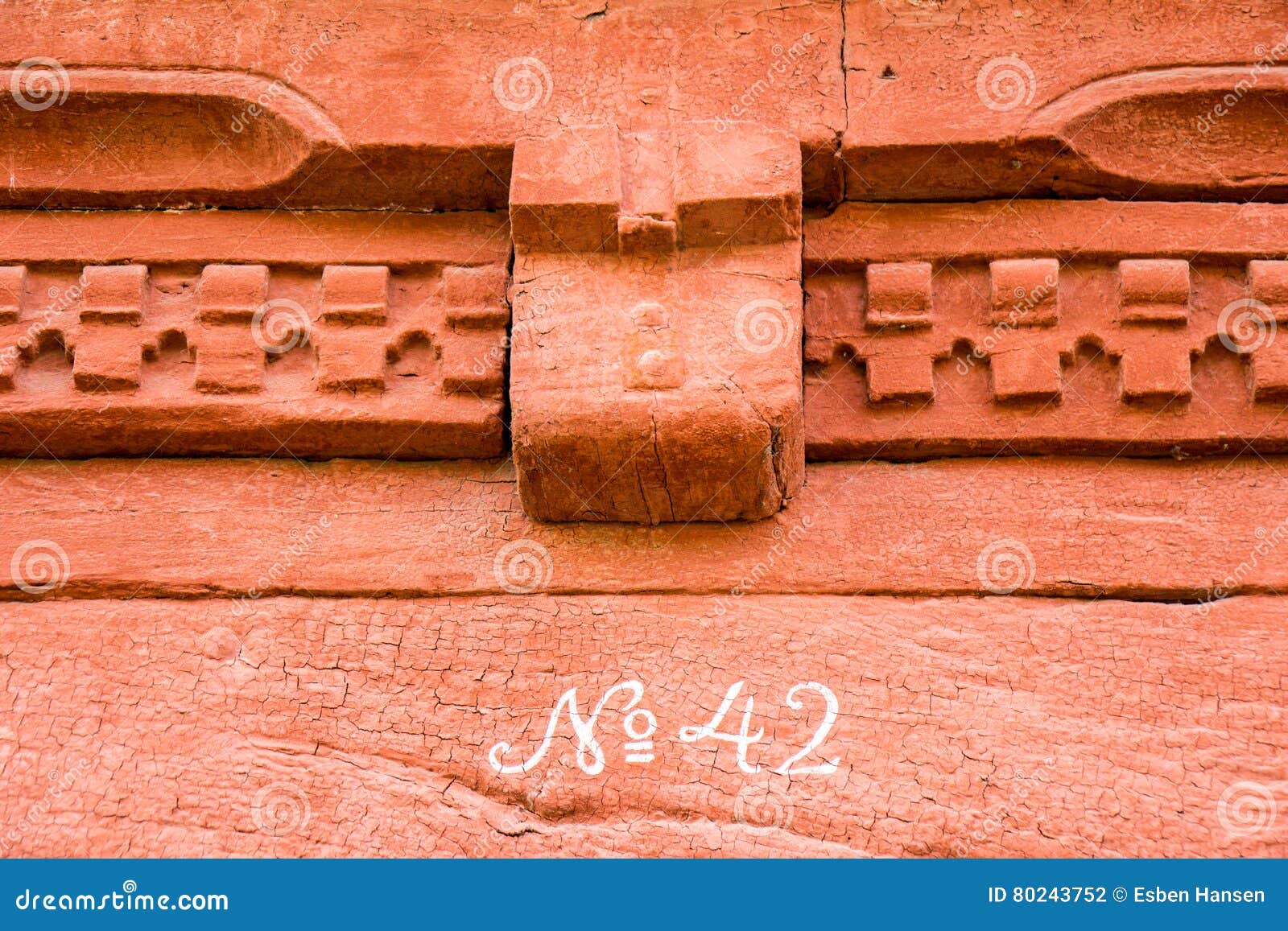 Number 42 on Red Painted Wall Stock Photo - Image of home, symbol: 80243752