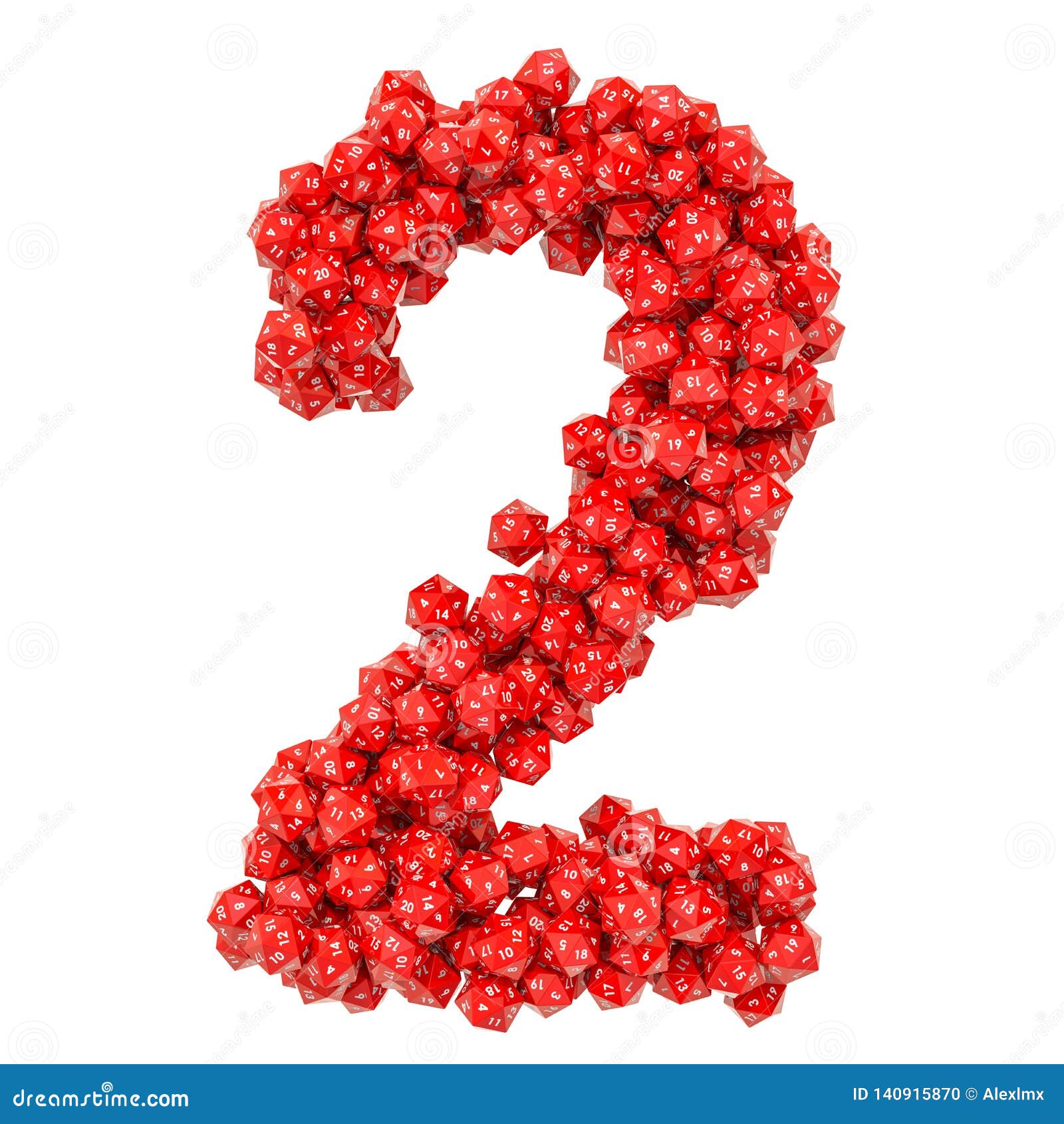 Red Twenty-sided Die, 20 Sides. 3D Rendering Stock Image ...