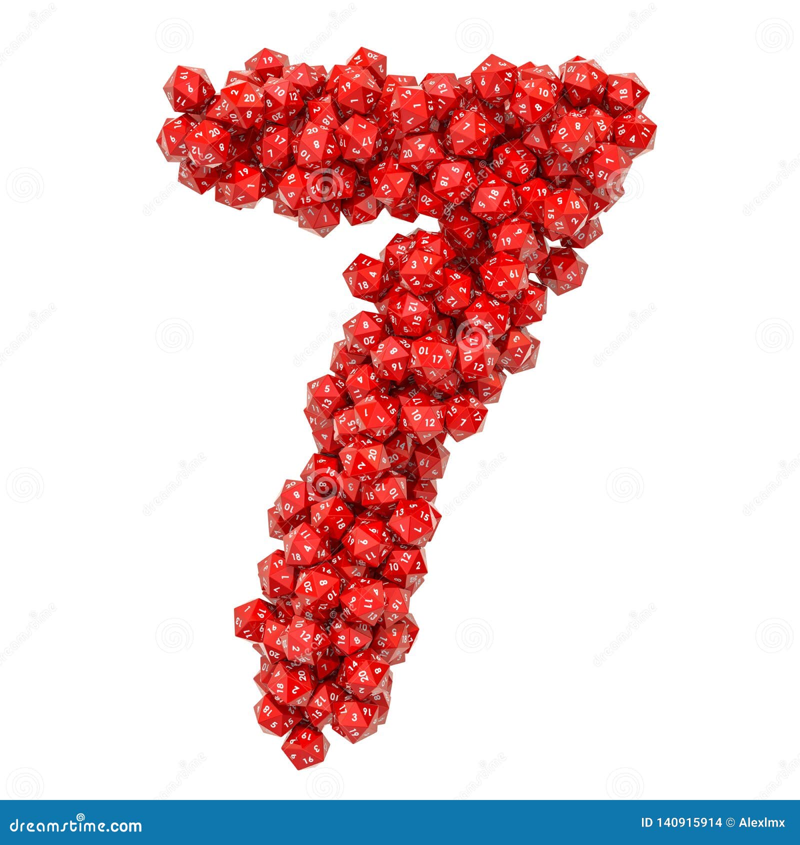 Red Twenty-sided Die, 20 Sides. 3D Rendering Stock Image ...