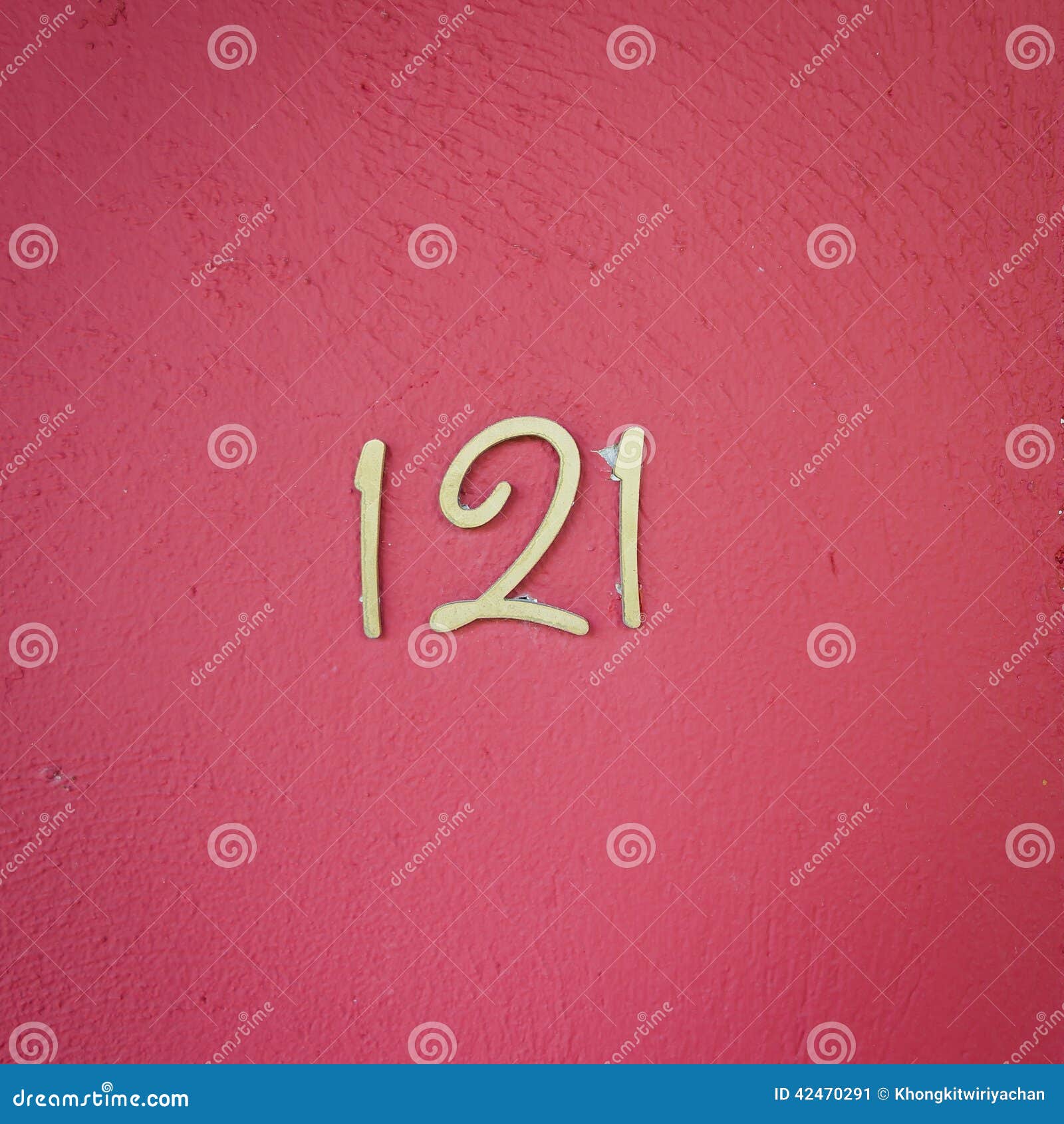 Number 121 on Red Wall Texture Stock Image - Image of building, text ...