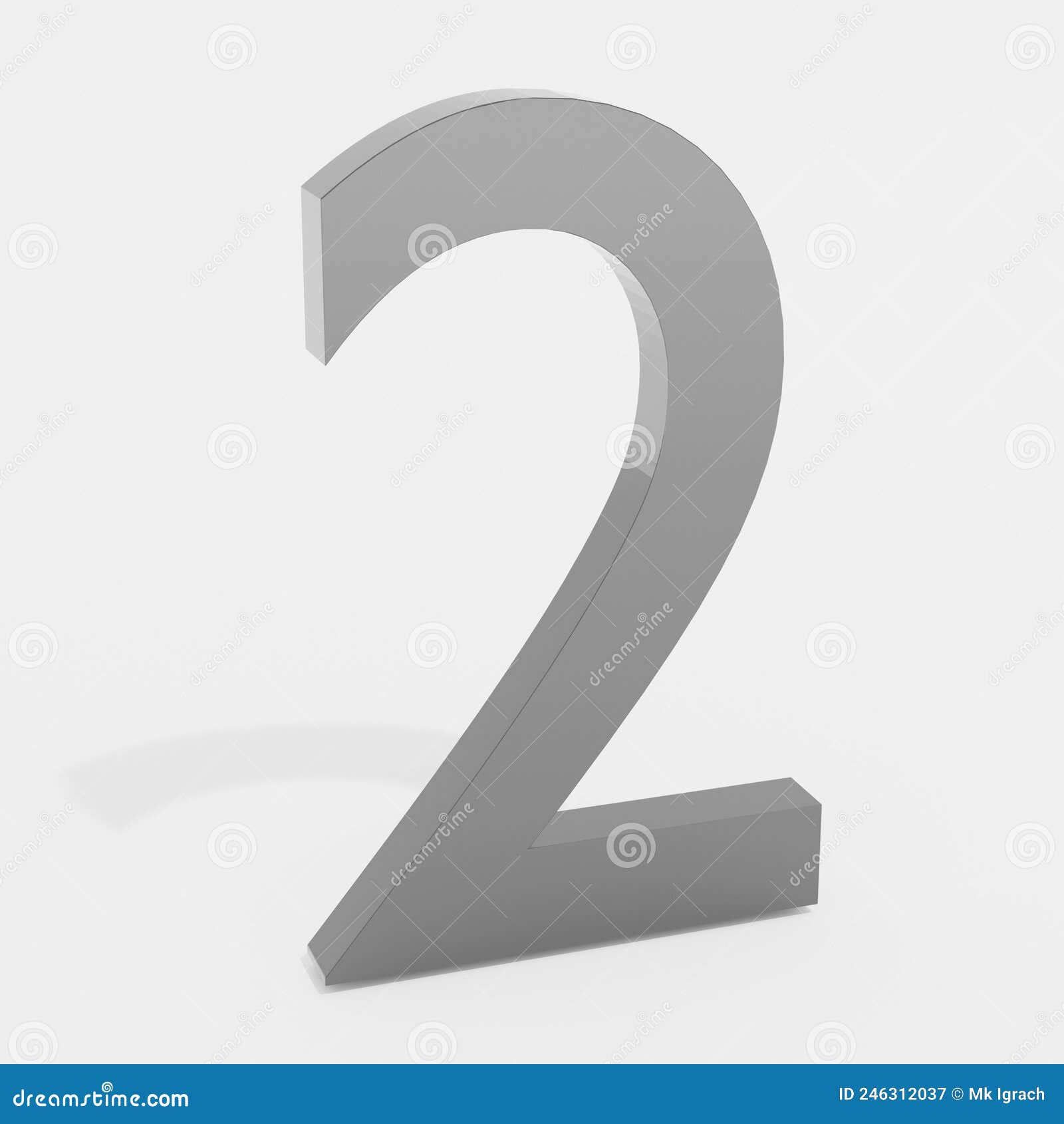 2 Number Render stock illustration. Illustration of drawing - 246312037