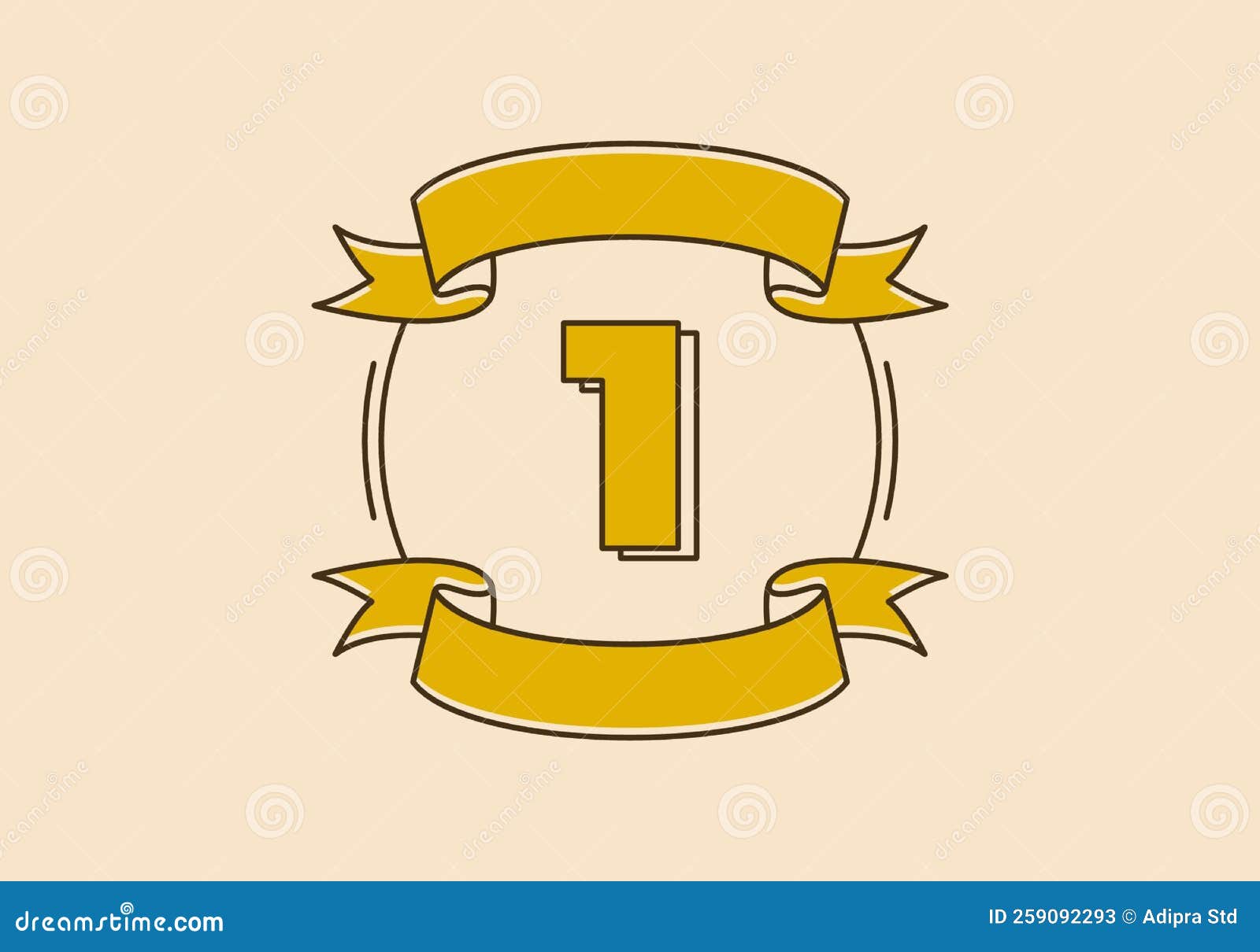 Number 1 in Retro Frame Design Stock Vector - Illustration of alphabet ...