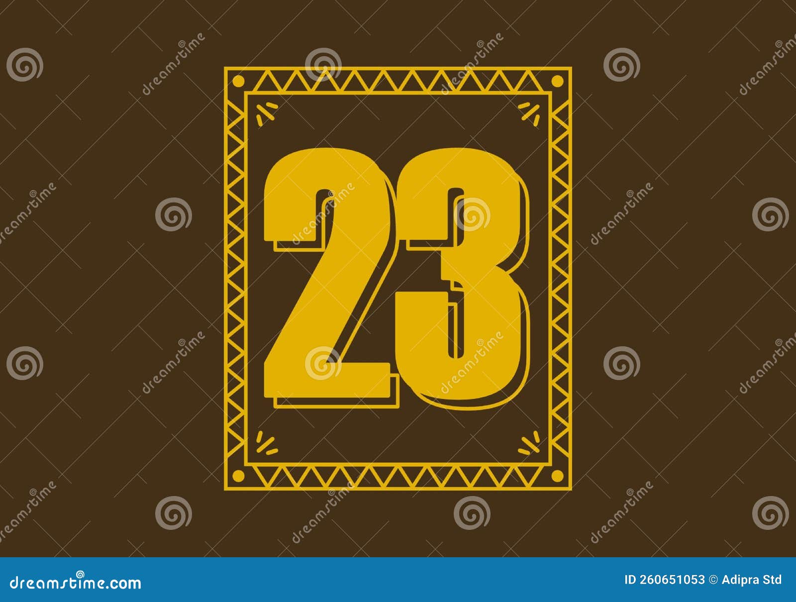 Number 23 in Retro Rectangle Frame Stock Vector - Illustration of ...