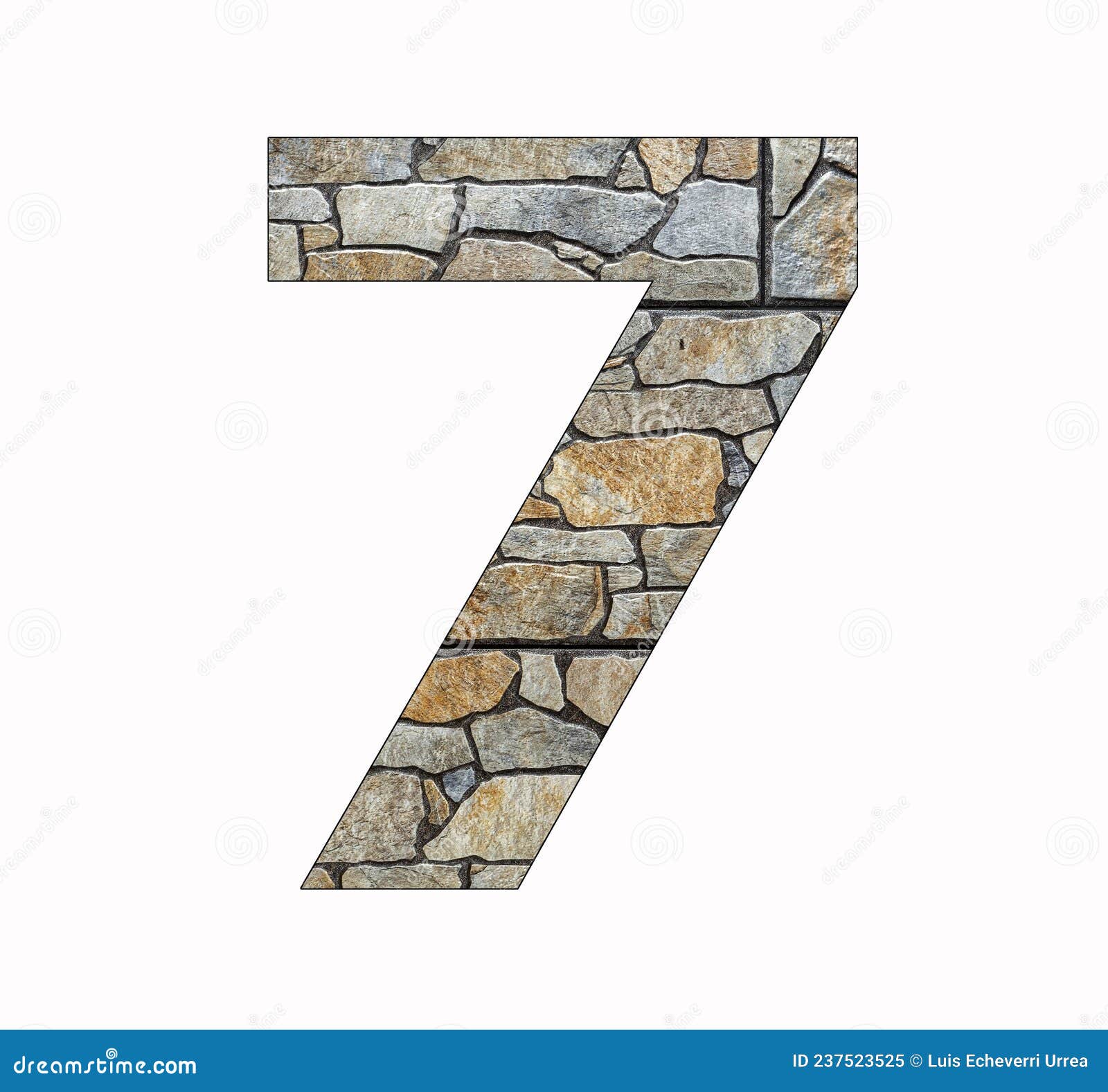 Number 7 on Rustic Stone Background Stock Illustration - Illustration ...