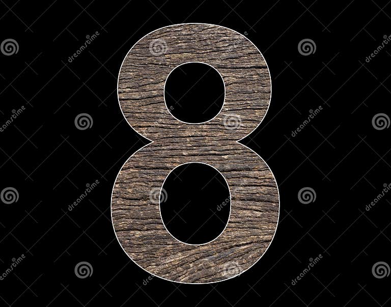 Number 8 - Rustic Tree Cortex Background Stock Illustration ...
