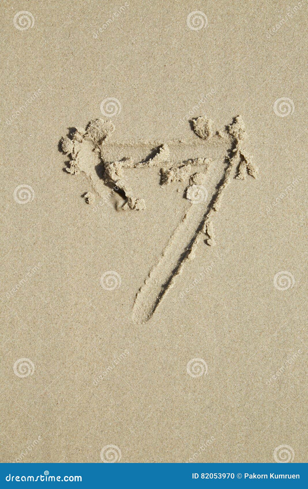 Number 7. Sand Alphabet: Digits Stock Photo - Image of zero, concept ...