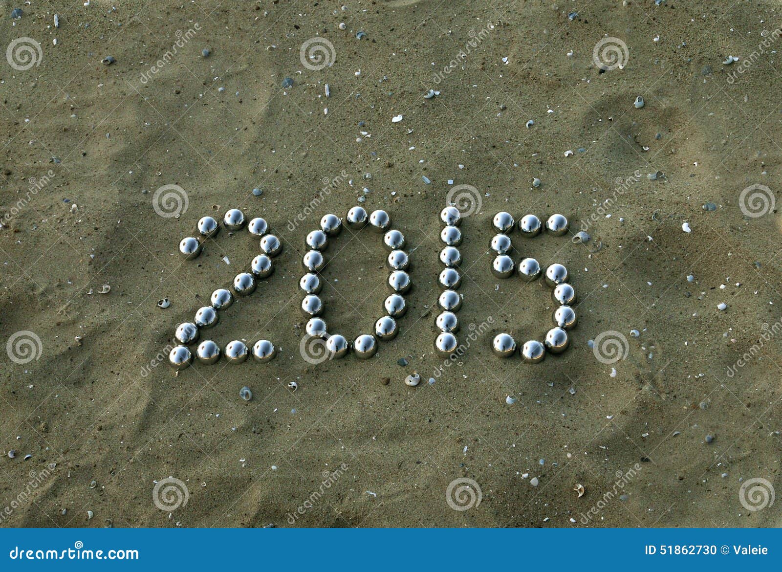 Number 2015 on the sand stock photo. Image of ball, figure - 51862730
