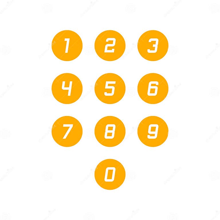 Set of 0-9 Number Icons. Vector Illustration Stock Vector ...