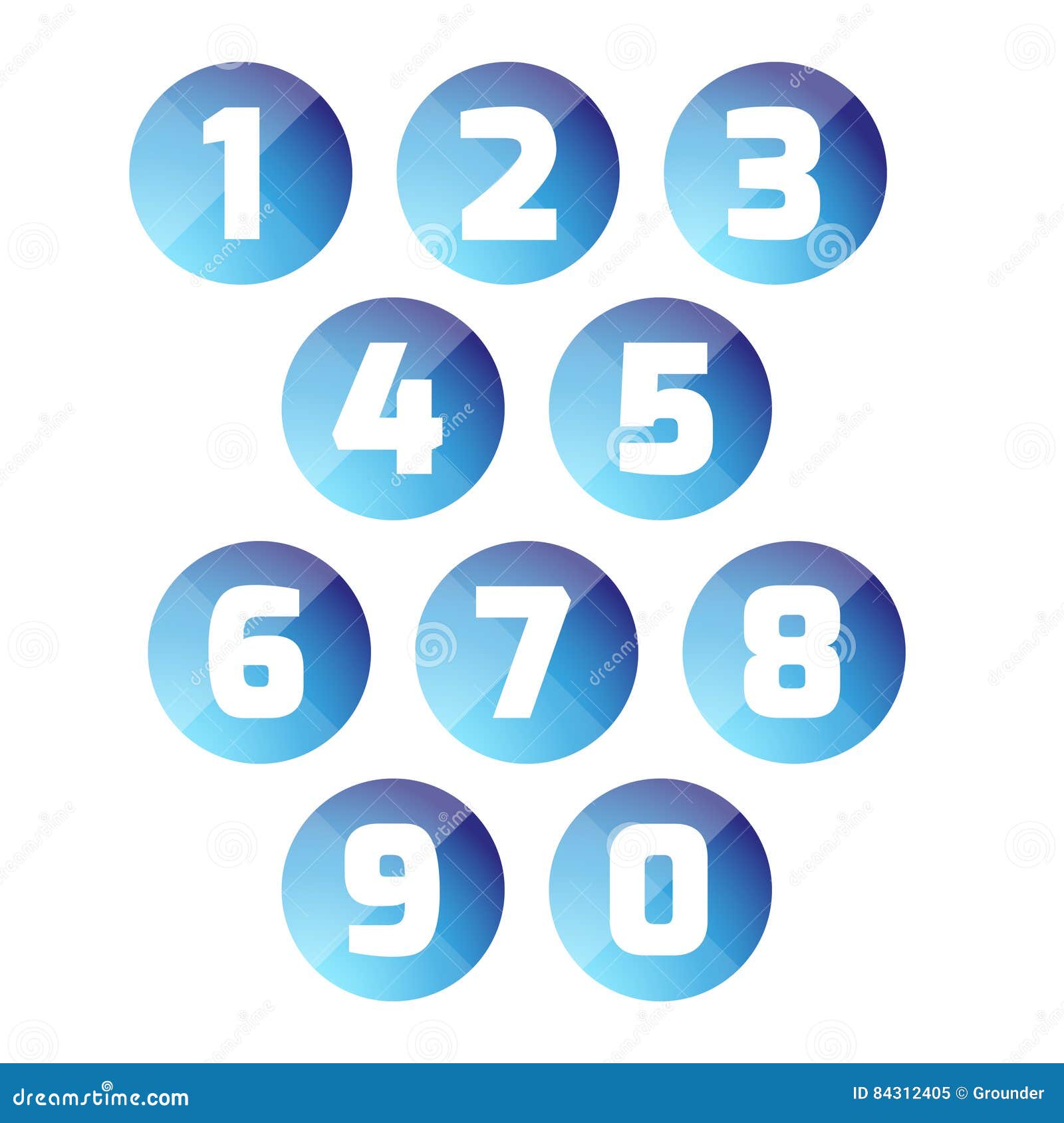 Number set button stock vector. Illustration of three - 84312405