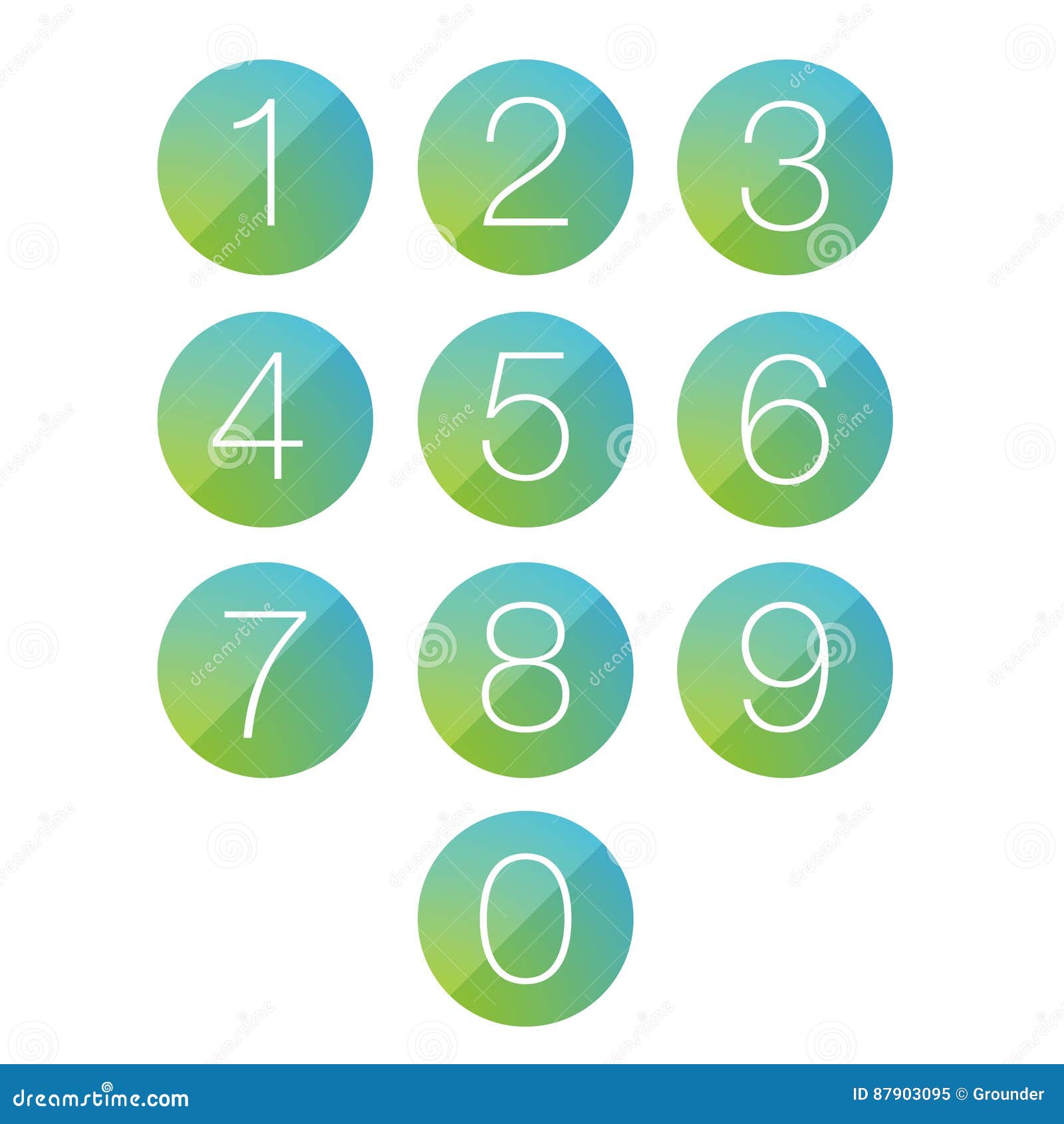 Number set circle stock vector. Illustration of vector - 87903095