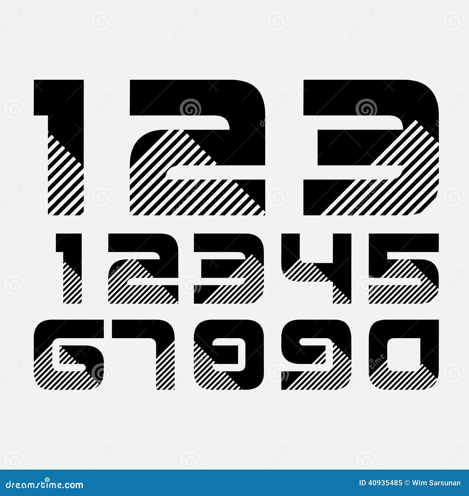 Number set design stock vector. Illustration of nine - 40935485