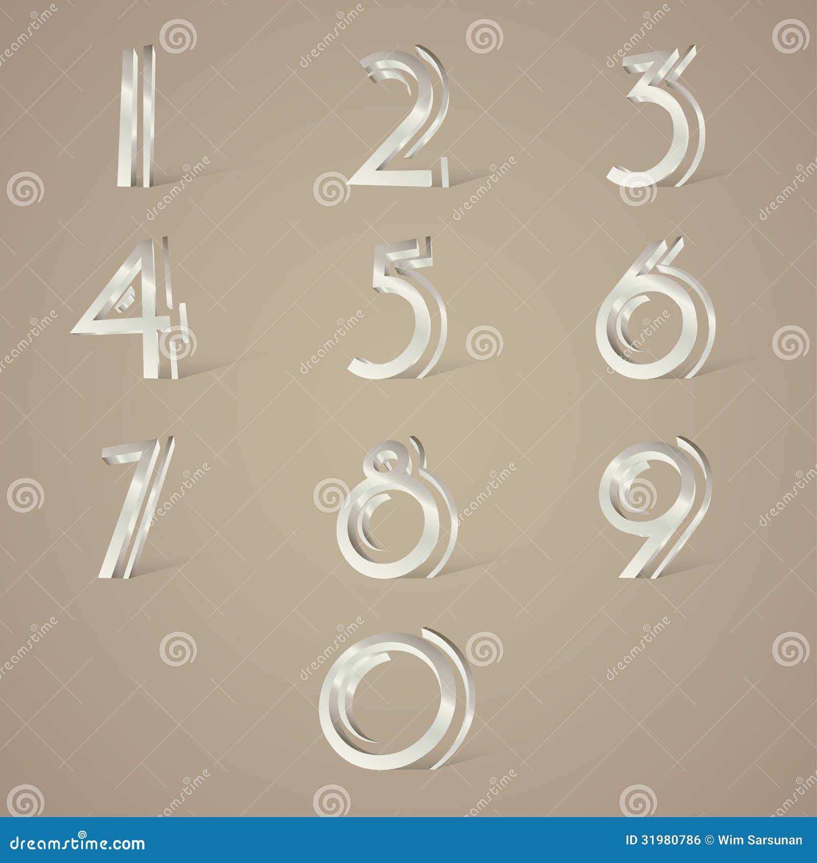 Number set stock vector. Illustration of seven, font - 31980786