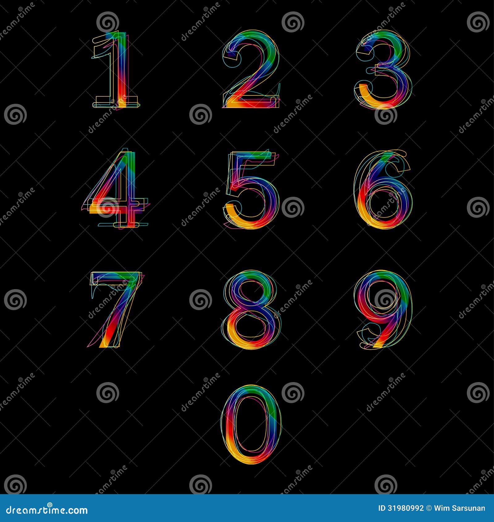 Number set stock vector. Illustration of icon, creative - 31980992