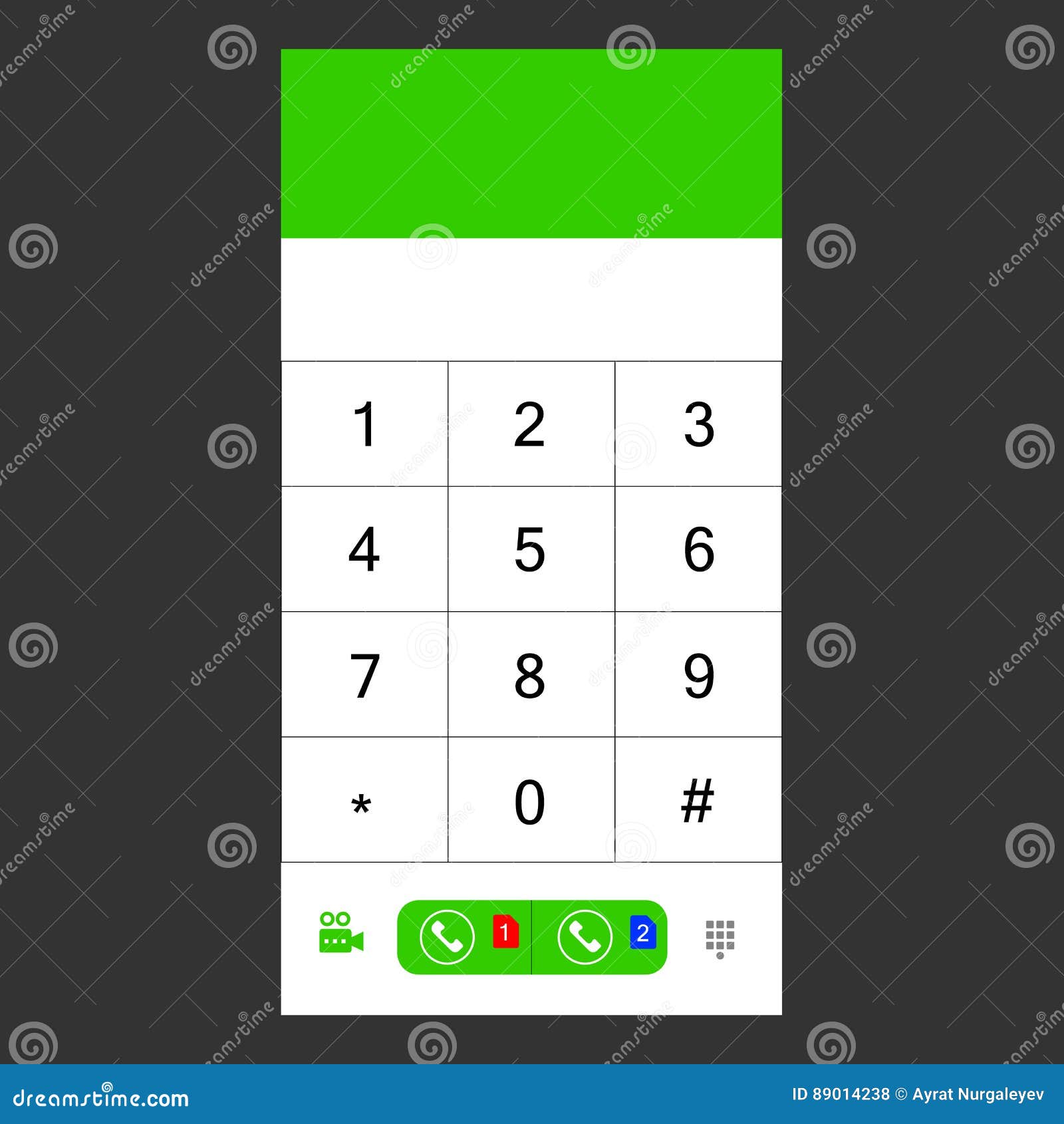 Number Set Keypad for the Smartphone Stock Illustration - Illustration ...