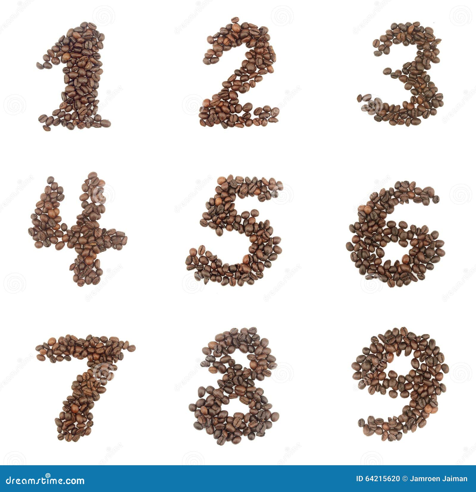 Number Set Made of Coffee Beans Stock Photo - Image of drink ...