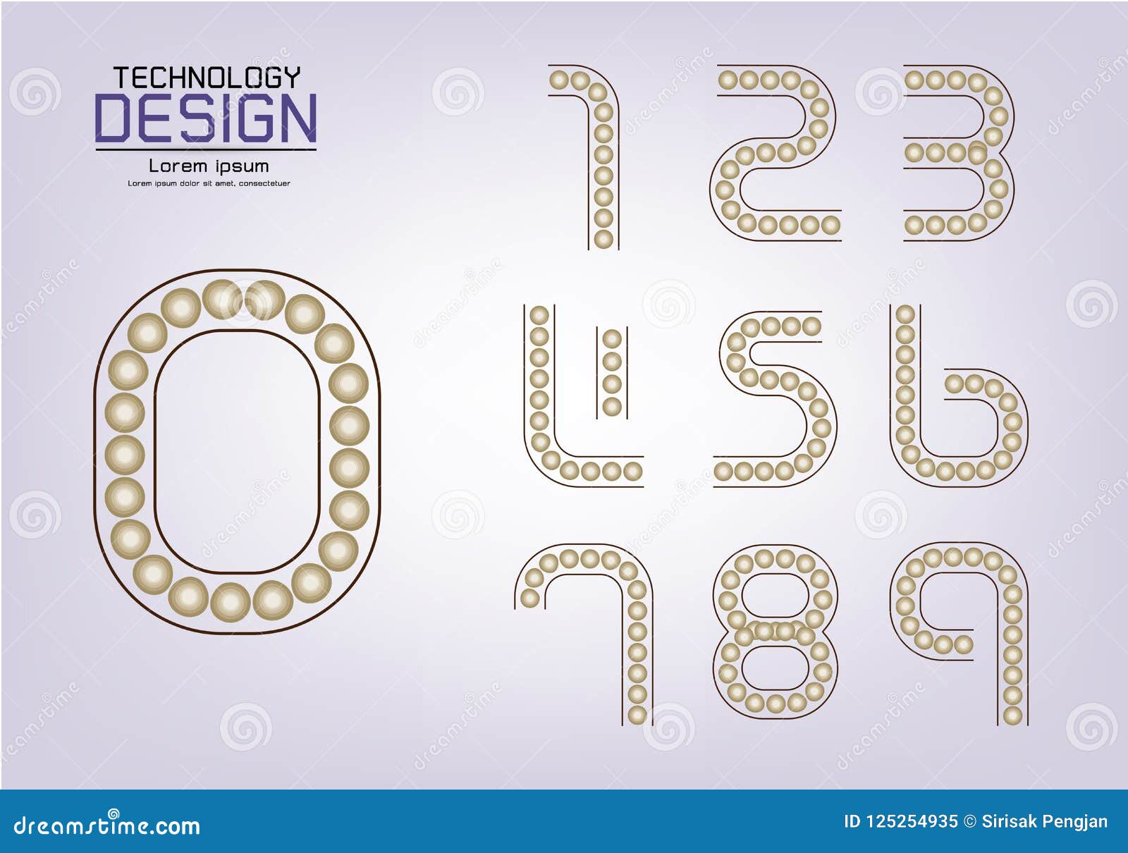 Number Set of Numbers Logo or Icon, Lamp Concept Stock Vector ...