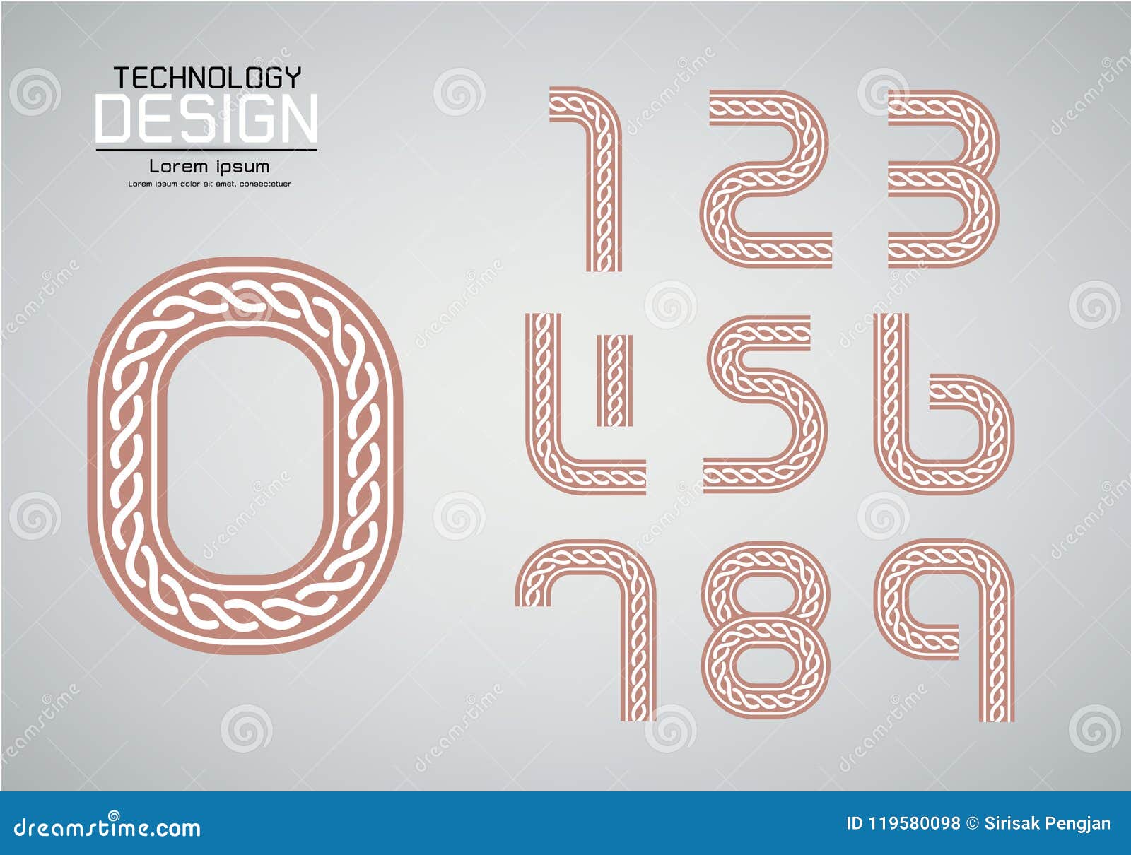 Number Set of Numbers Logo or Icon Rope Concept Stock Illustration ...