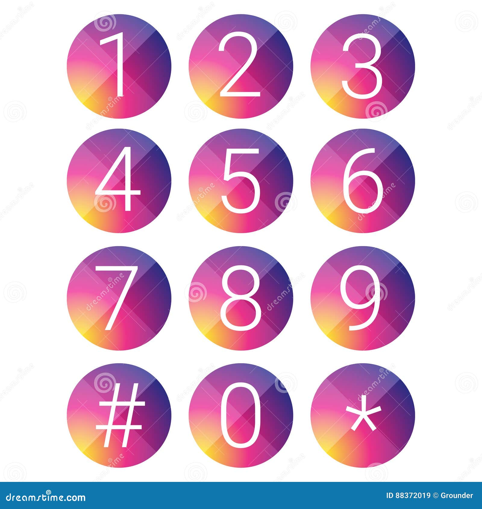 Number set vector circle stock vector. Illustration of number - 88372019