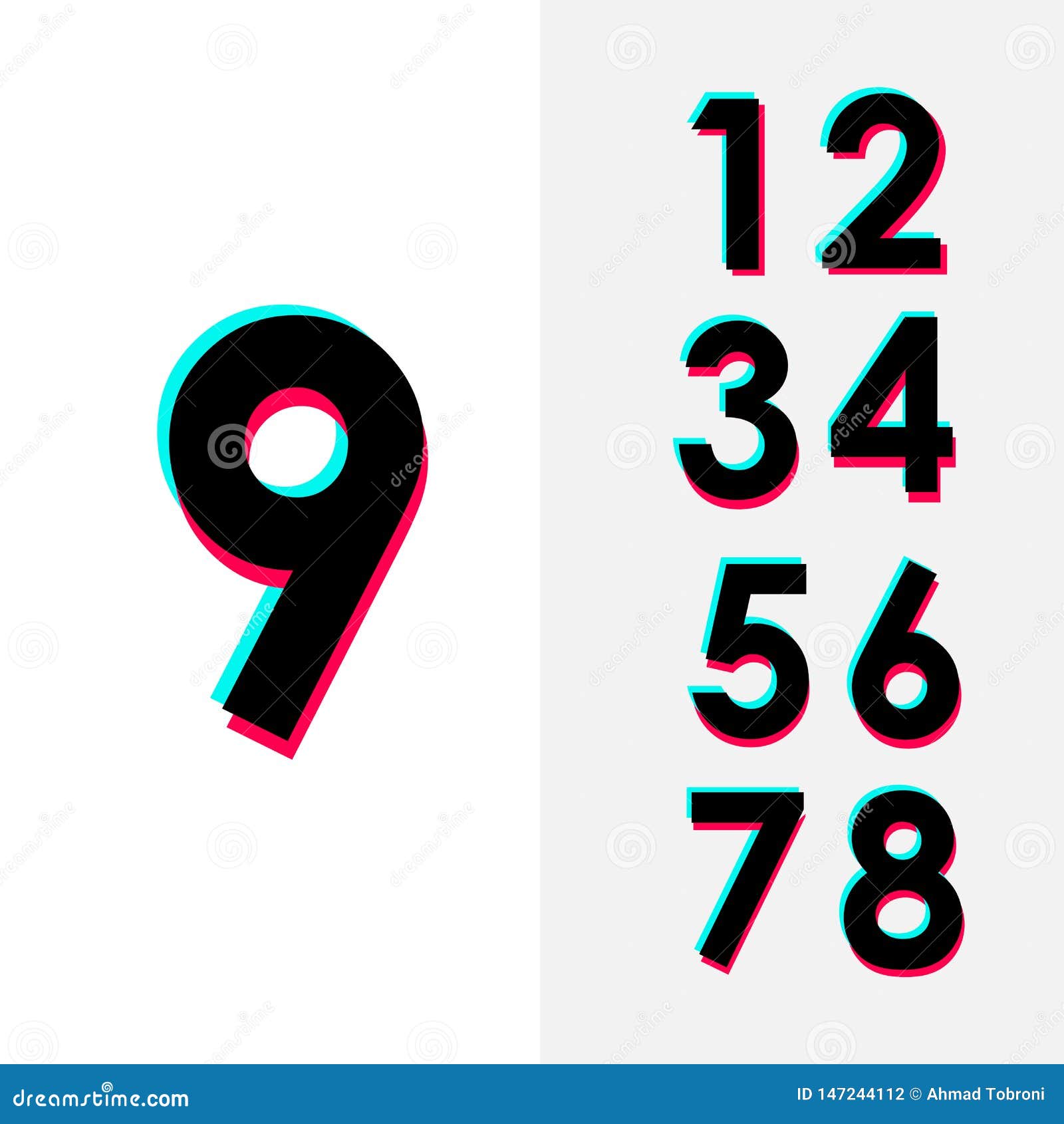 Number 9 Set Vector Template Design Illustration Design for Anniversary ...