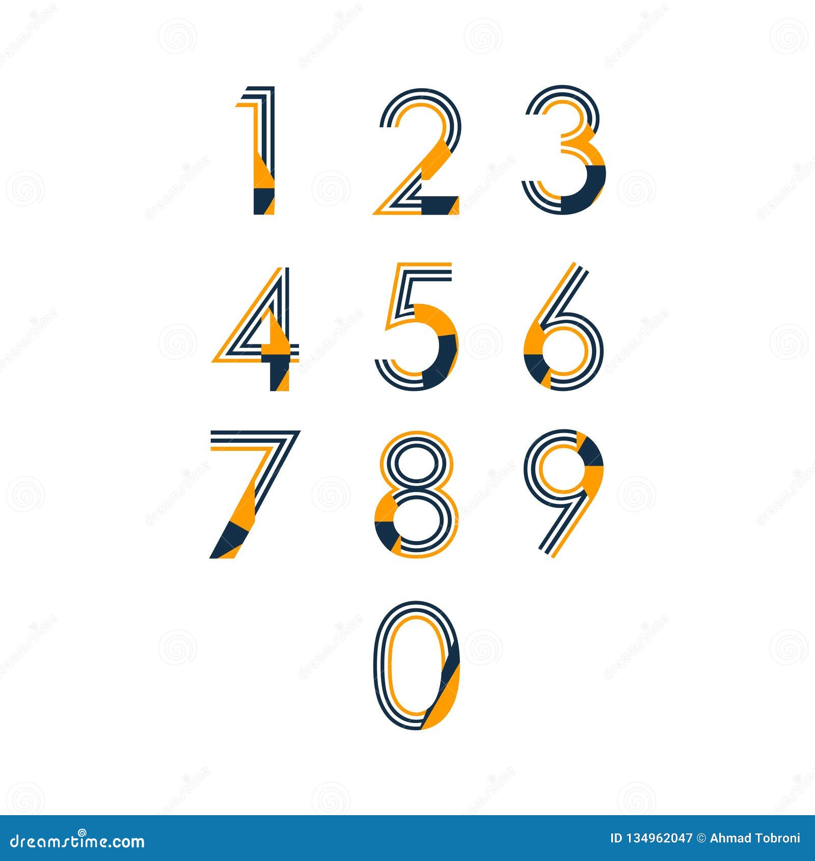 Number Set Vector Design Illustration Stock Vector - Illustration of ...