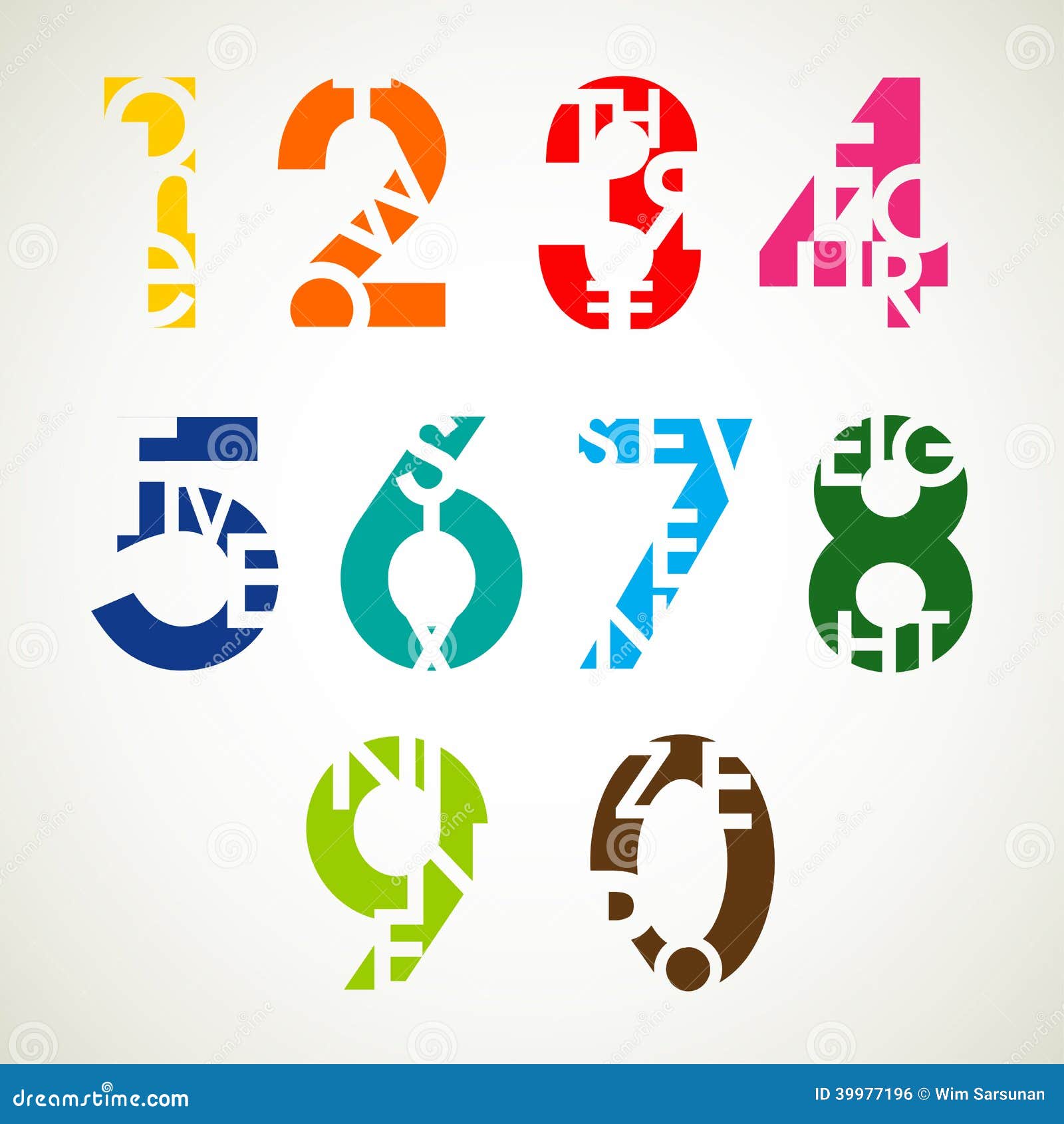Number sets design stock vector. Illustration of sets - 39977196