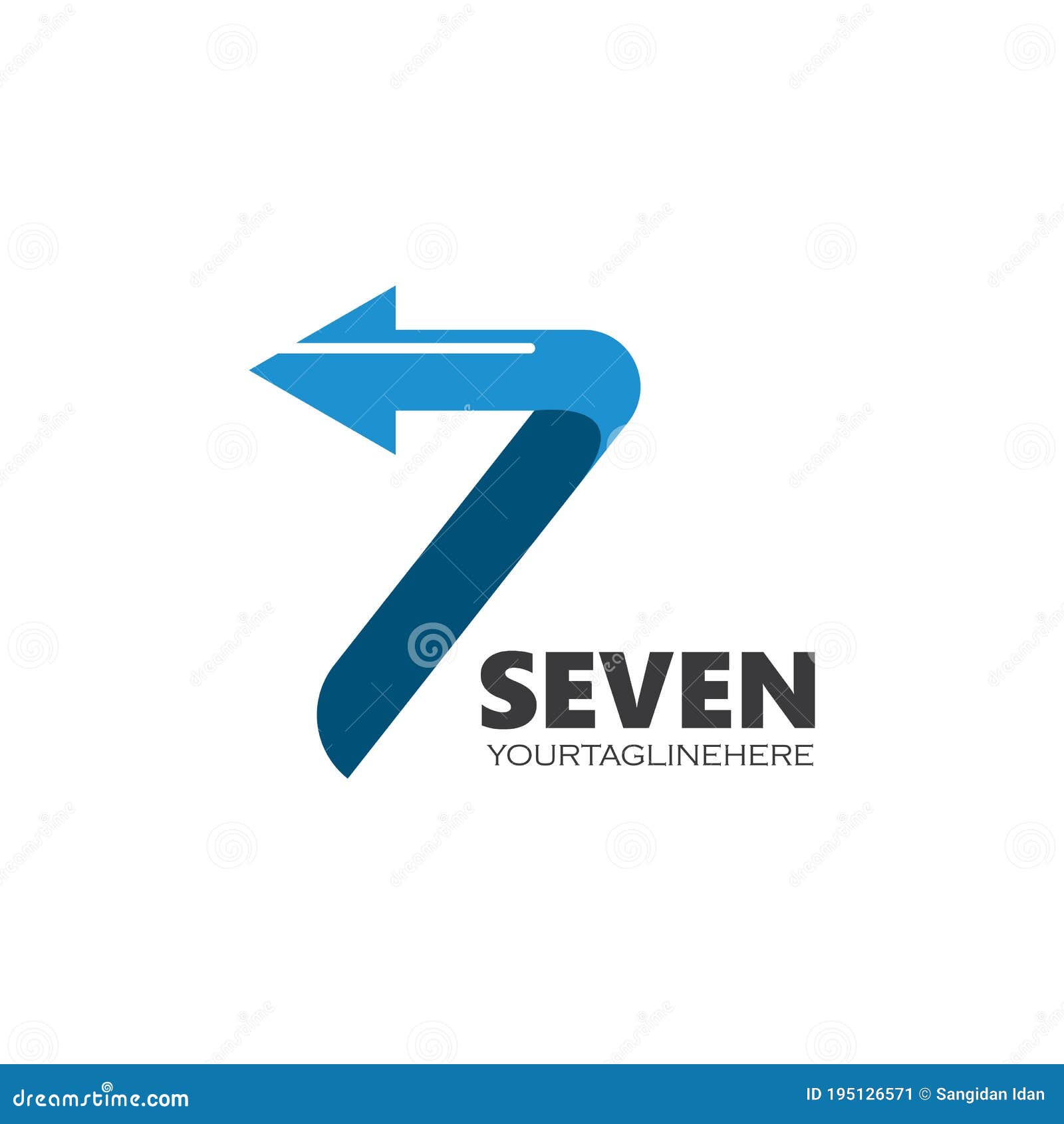 Number Seven Arrow Icon Vector Illustration Design Stock Vector ...