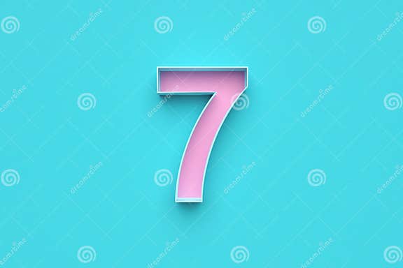 Number Seven on Blue Background Stock Illustration - Illustration of ...
